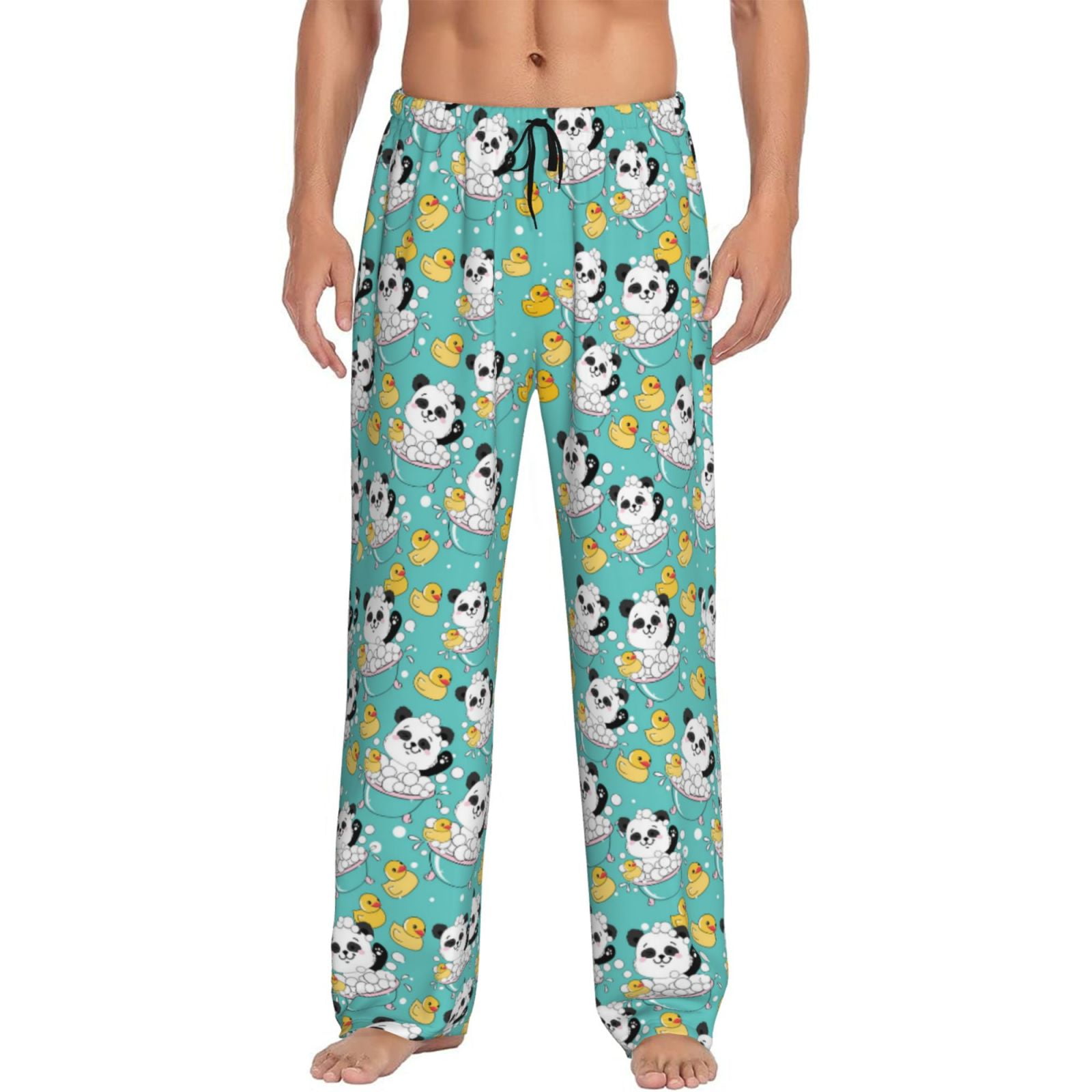 Derioi Panda Bathing In The Bath for Men's Pajama Pants with Pockets ...