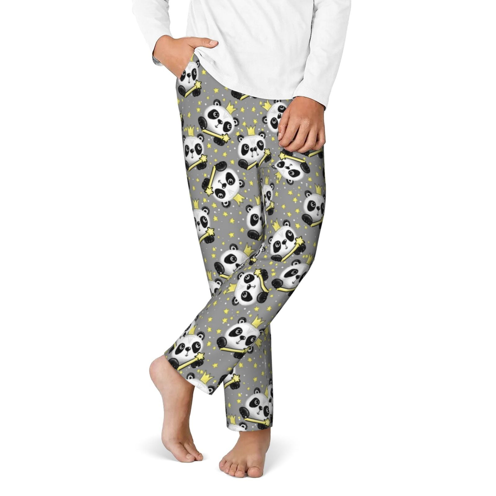 Derioi Panda With Crown And Stars for Pajama Pants Men Elastic ...