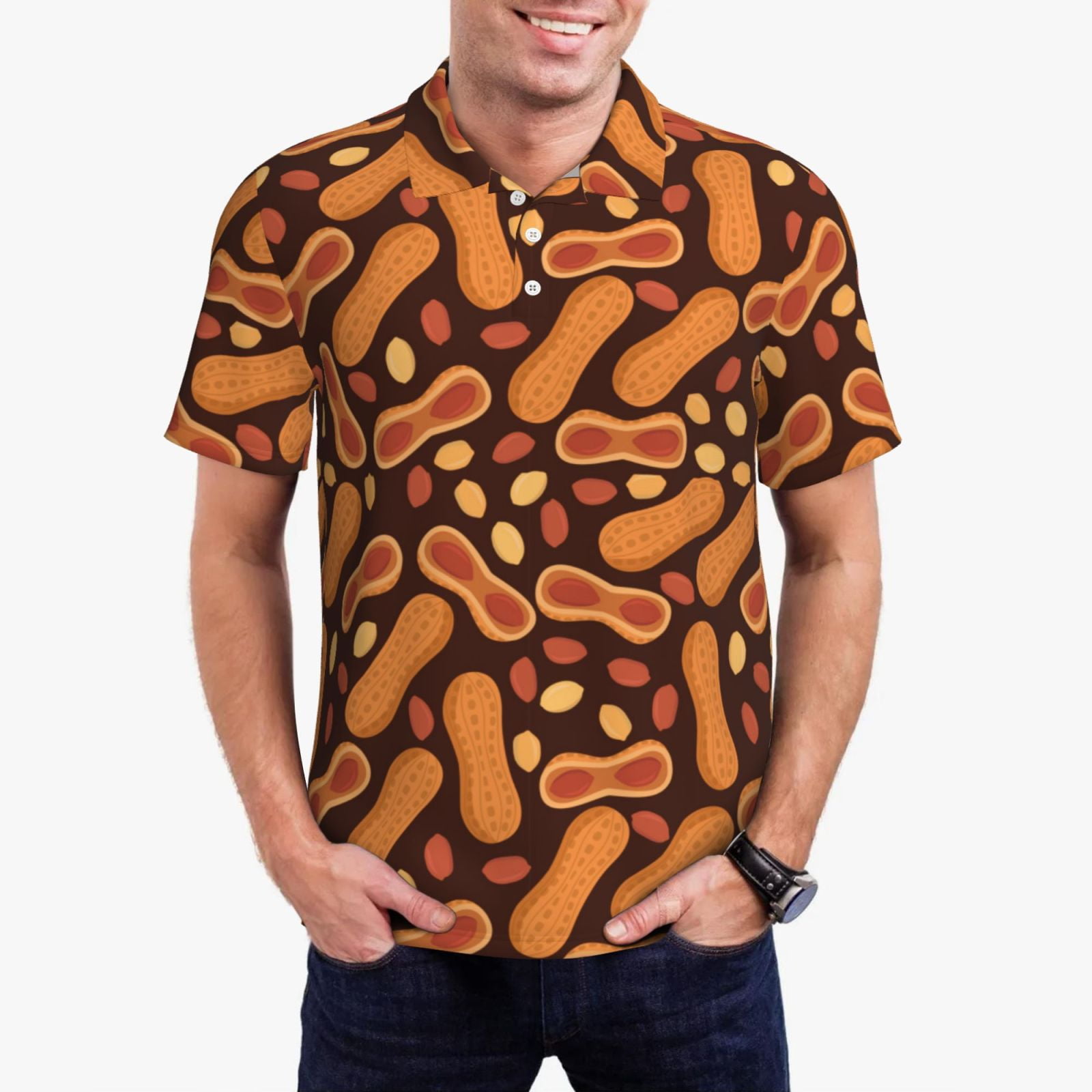 Derioi Peanuts2 for Men's Polo Shirts Short Sleeve Golf Shirt for Casual and Formal Wear,Sizes S ...