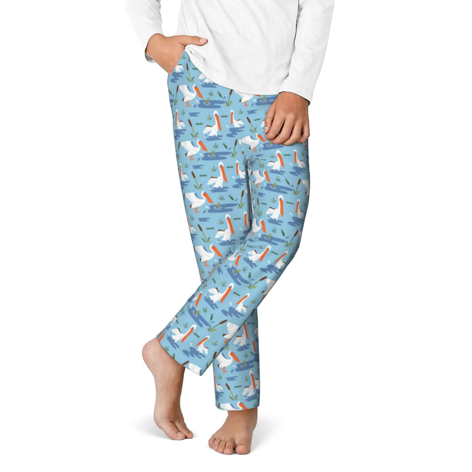 Derioi Pelican Reed And Fish for Pajama Pants Men Elastic Waistband ...