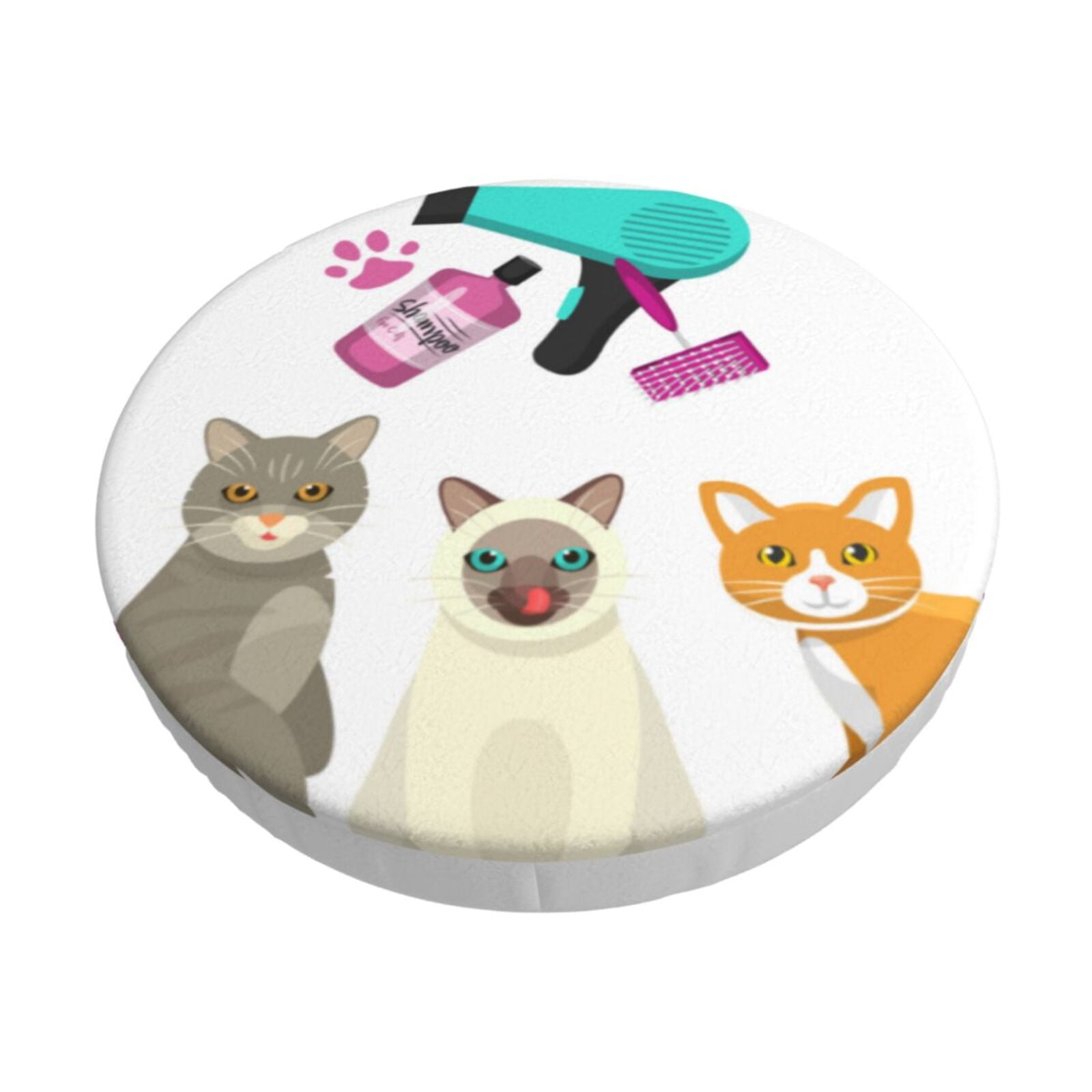 Derioi Pet Care Grooming for Round Bar Chair Cushion Cover Round Stool ...