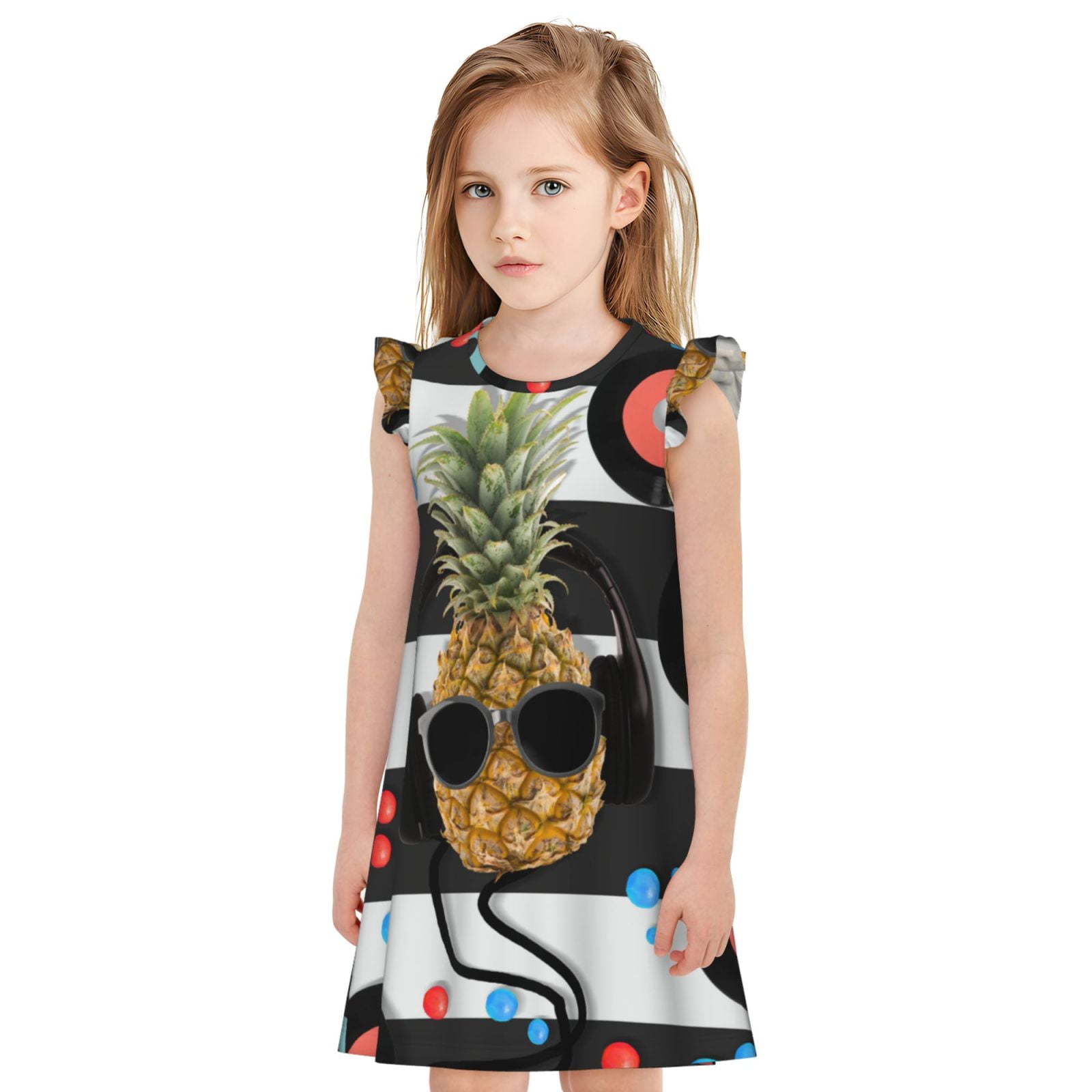 Derioi Pineapple With Black Glasses for Girls Nightgowns Night Dress ...