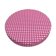 Derioi Pink Gingham for Round Bar Chair Cushion Cover Round Stool Cover ...