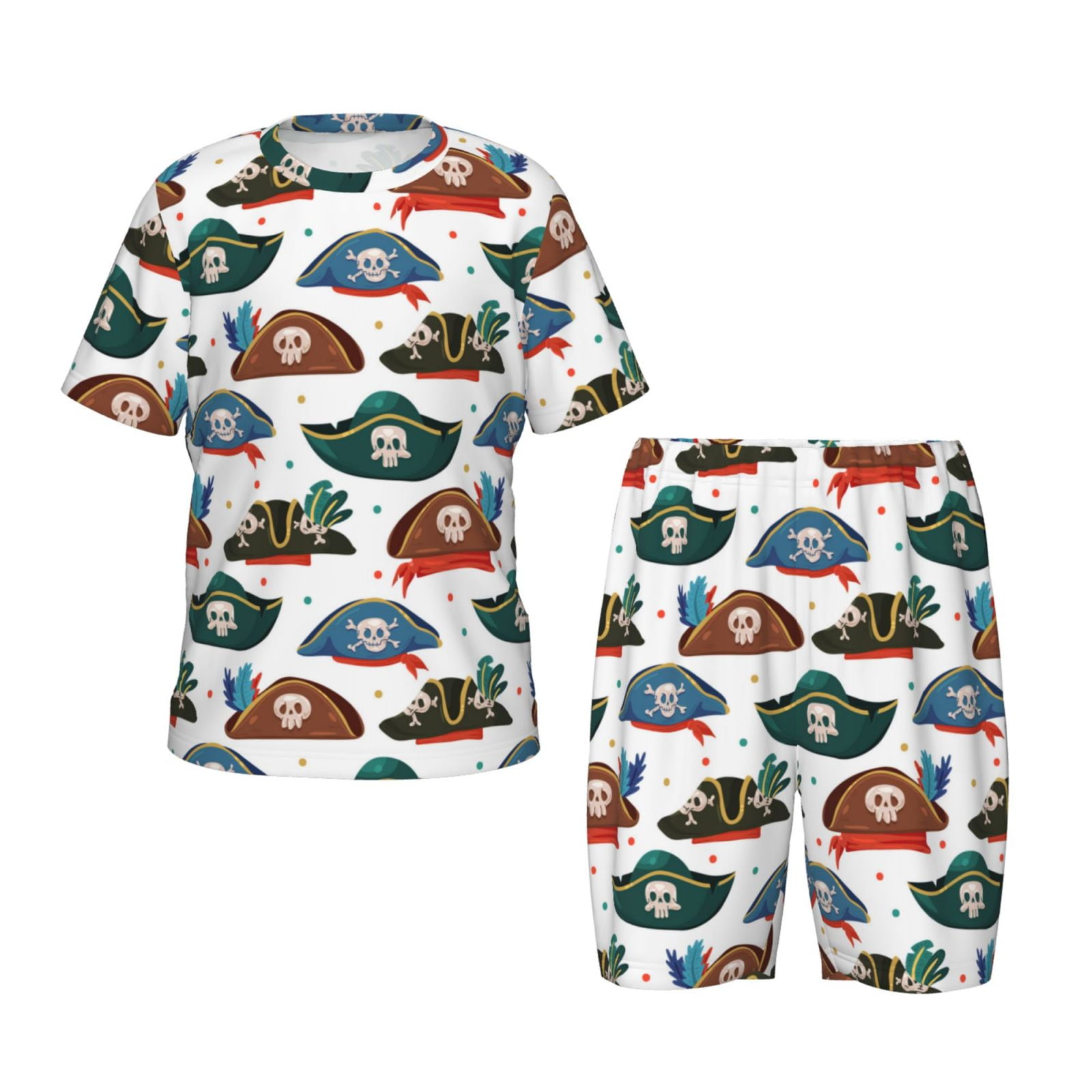 Derioi Pirate Hats for Short-Sleeved Summer Pajama Set for Girls and ...