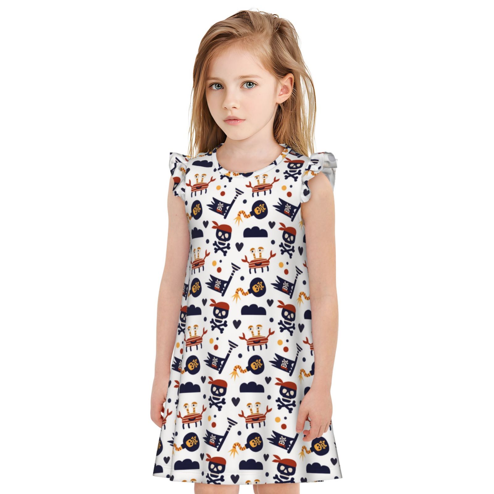 Derioi Pirate skulls for Girls Nightgowns Night Dress Sleepwear Pajamas ...