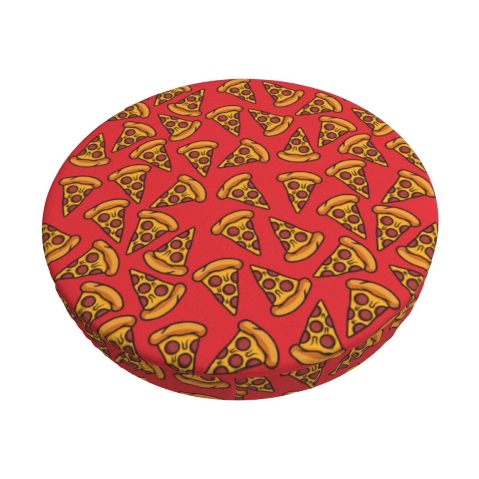 Derioi Pizza Cartoon for Round Bar Chair Cushion Cover Round Stool ...