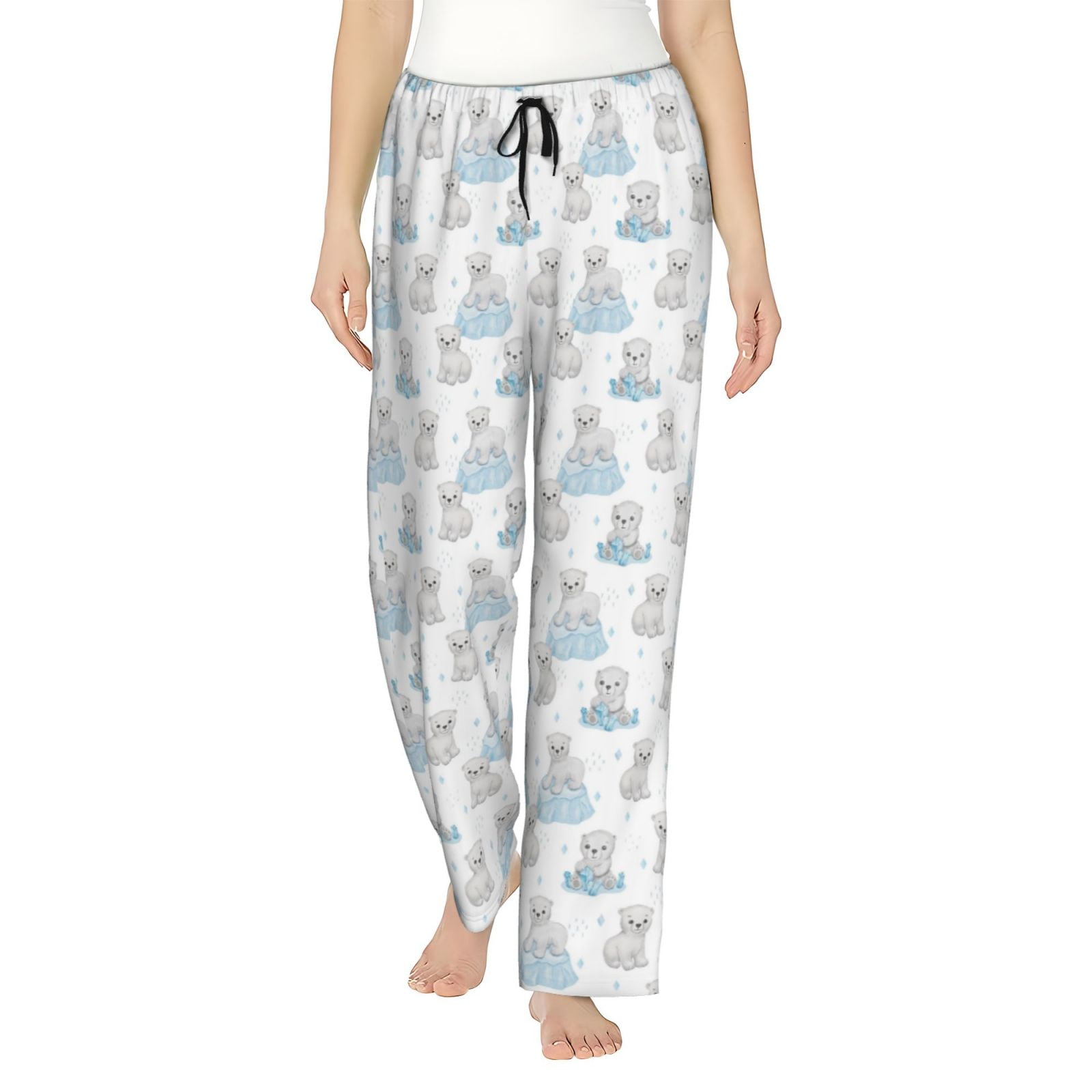 Derioi Playful Polar Bear Pals for Women's Pajama Pants with Pockets ...