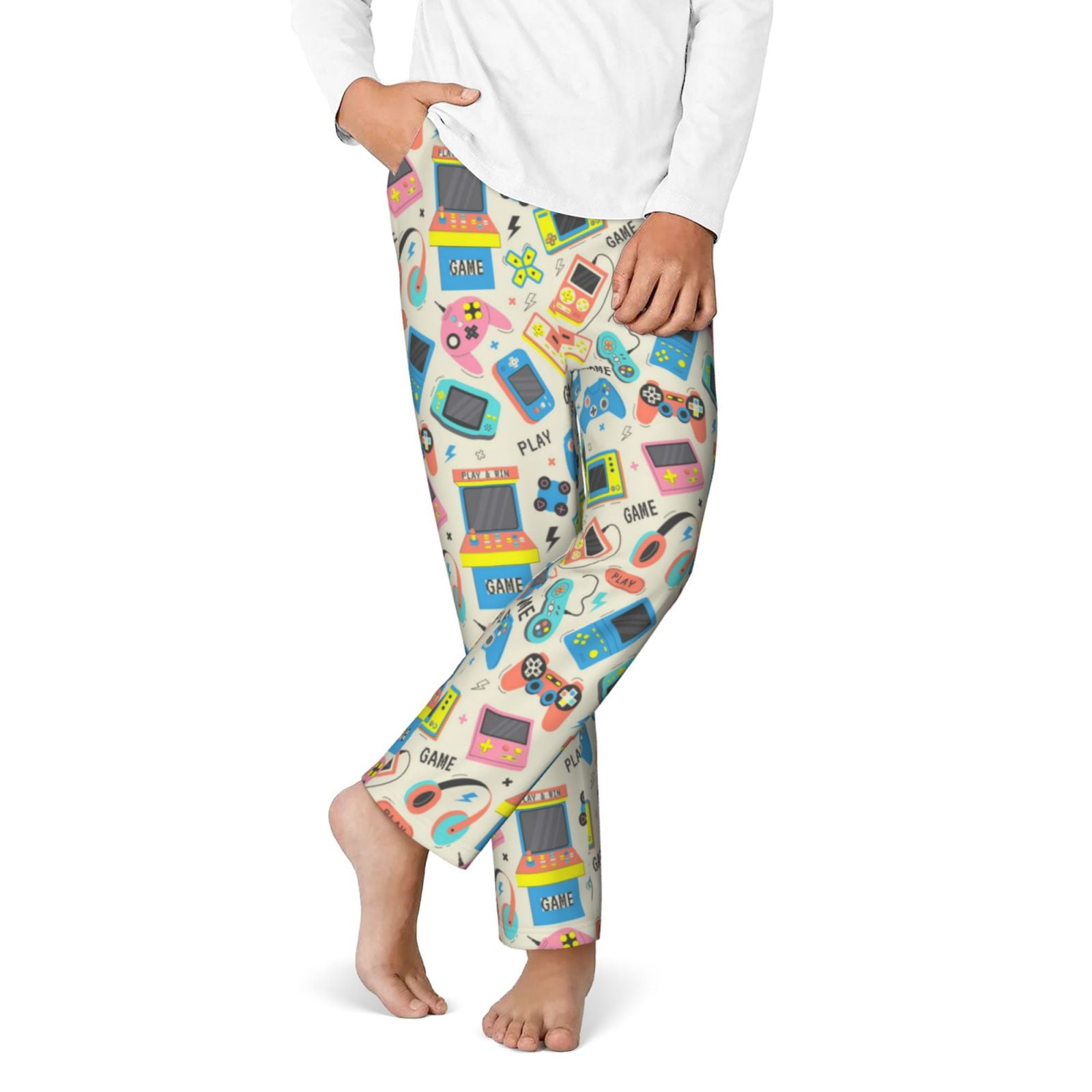 Derioi Playing Video Games for Pajama Pants Men Elastic Waistband Sleep ...
