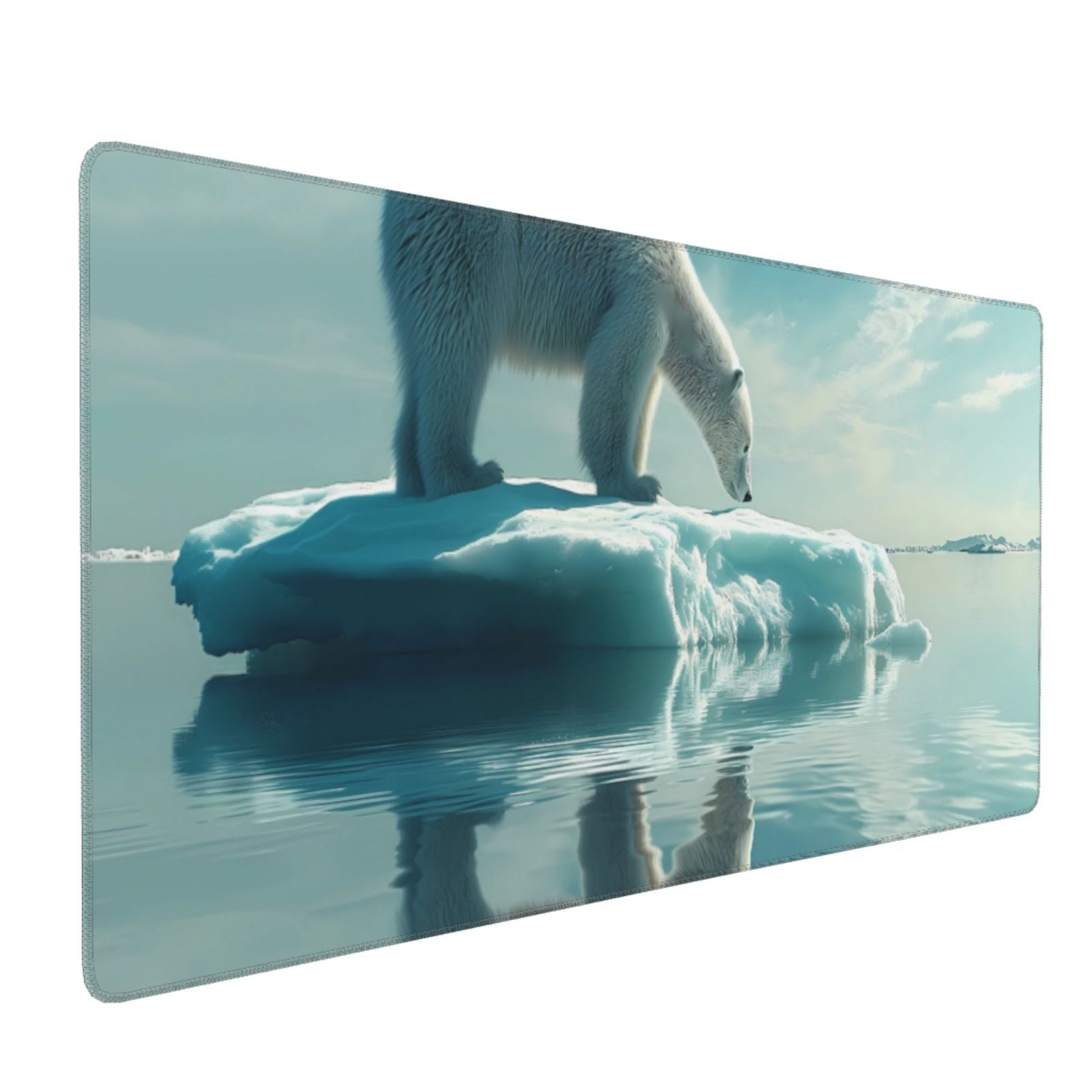 Derioi Polar Bear On Iceberg for Large Non-Slip Gaming Mouse Pad 16"x35 ...