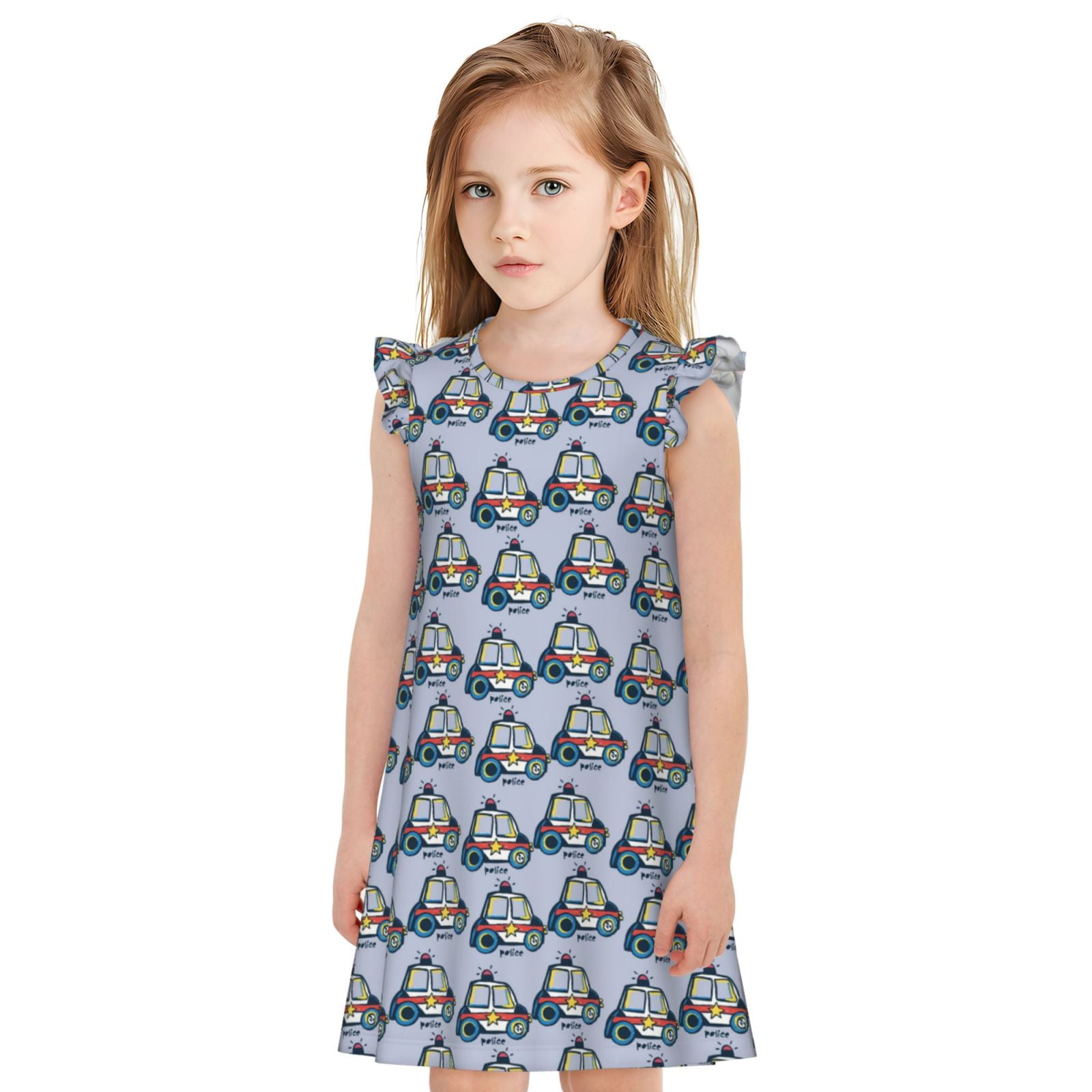 Derioi Police Car for Girls Nightgowns Night Dress Sleepwear Pajamas ...