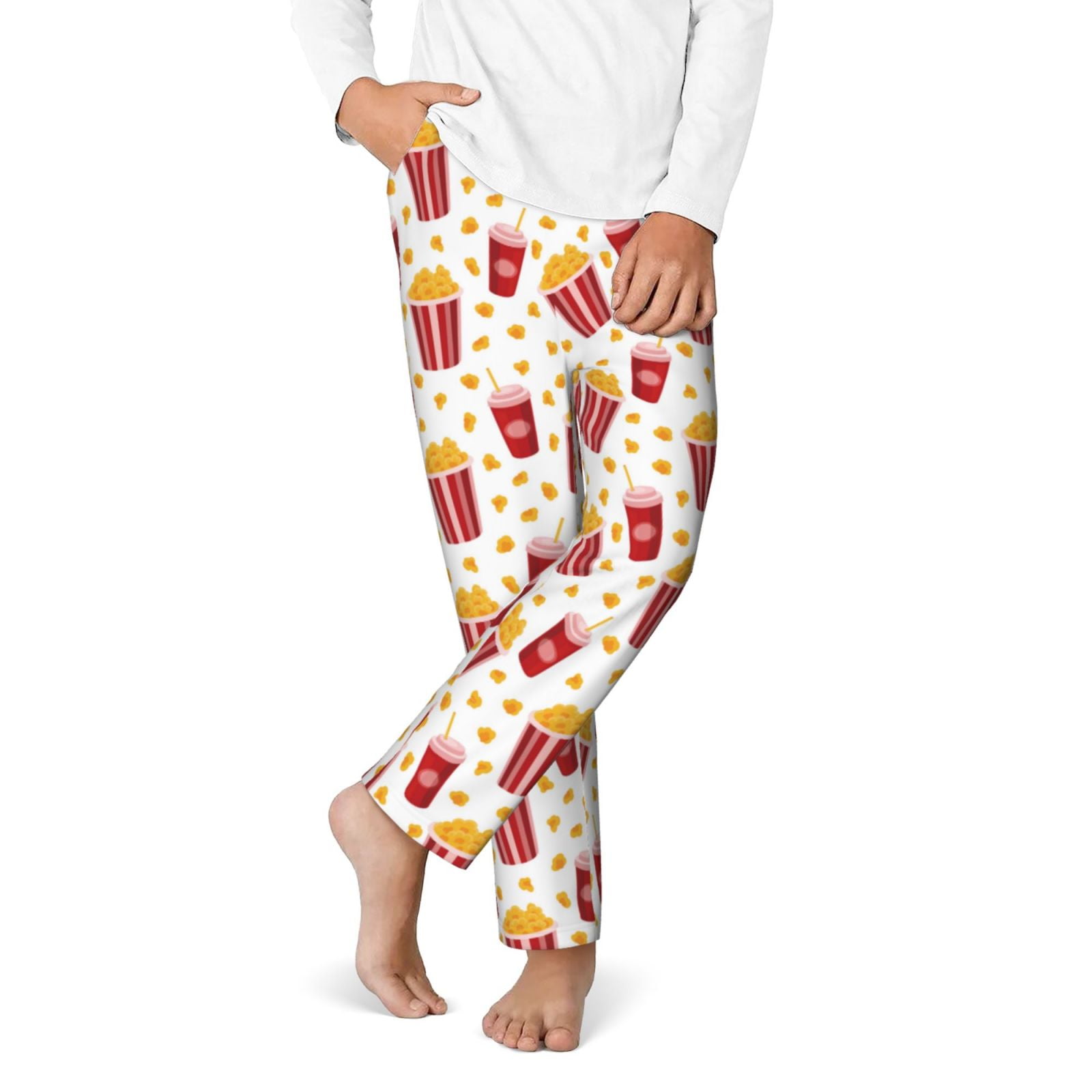 Derioi Popcorn for Pajama Pants Men Elastic Waistband Sleep Pajama Pant ...