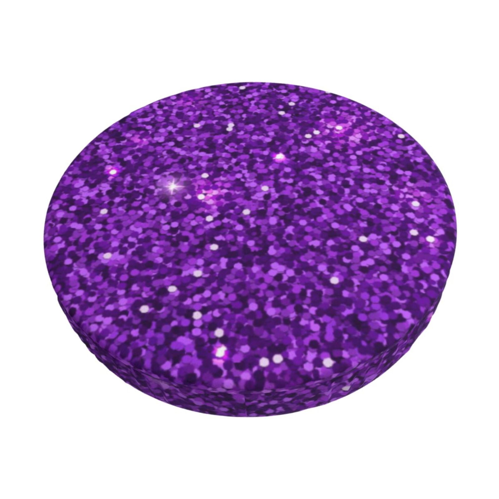 Derioi Purple Glitter for Round Bar Chair Cushion Cover Round Stool ...
