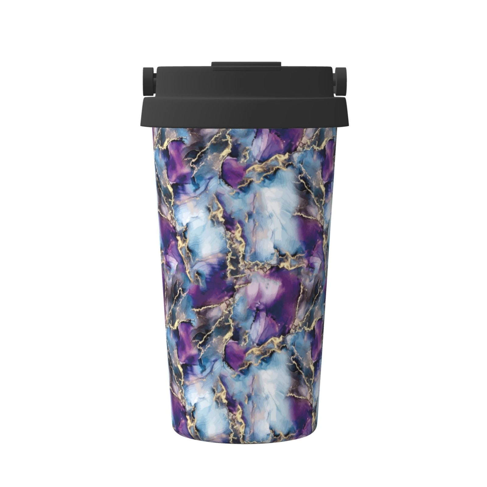 Derioi Purple Marble Texture for Stainless Steel Reusable Thermal Cup ...