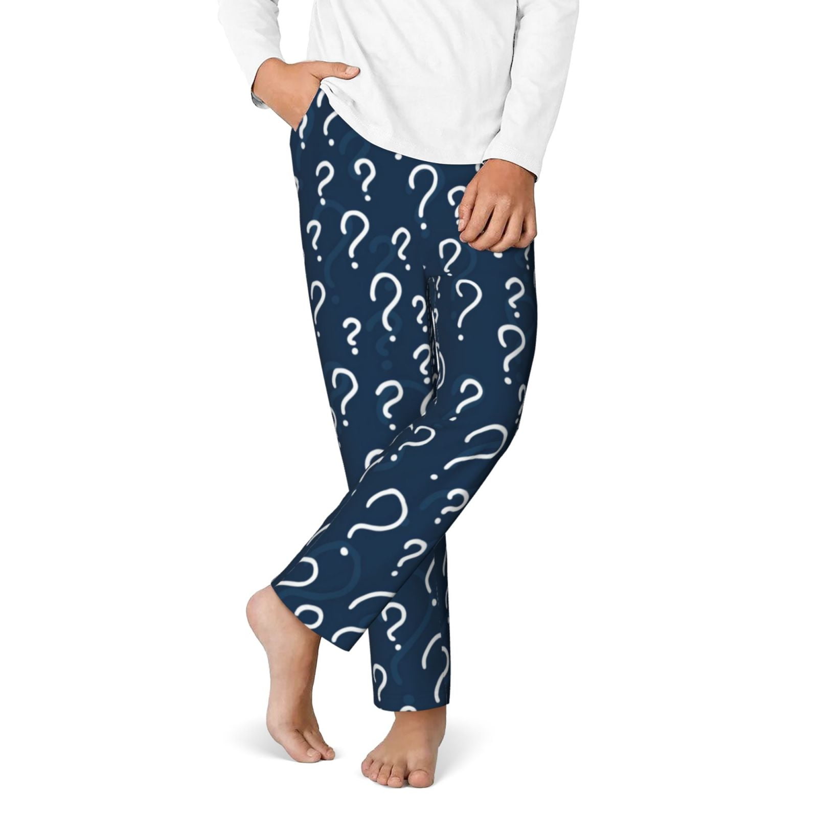 Derioi Question Marks for Pajama Pants Men Elastic Waistband Sleep ...