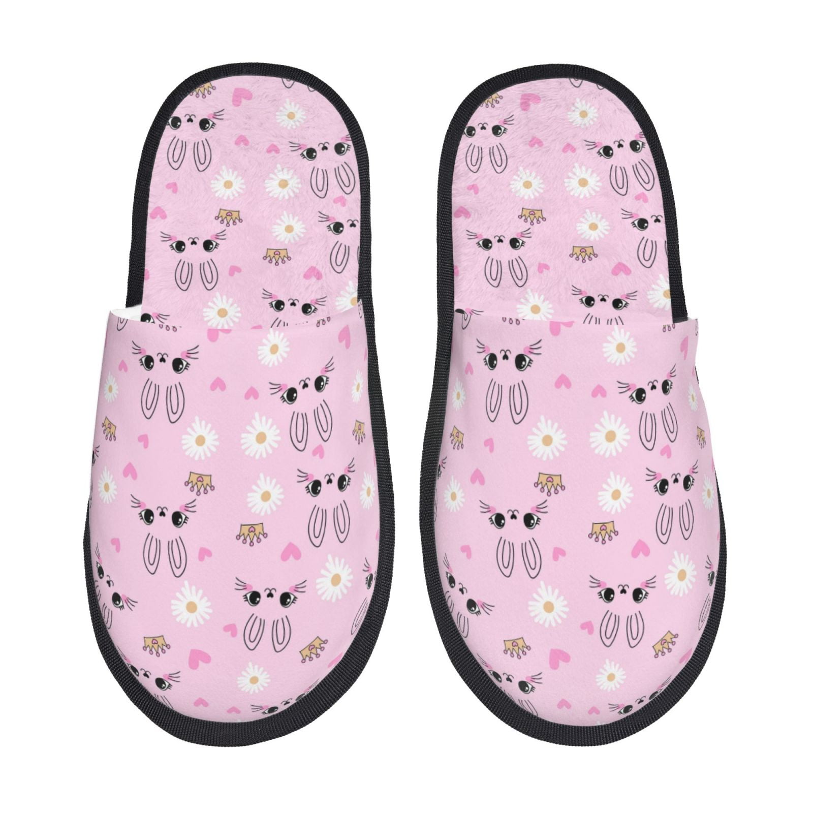 Derioi Rabbit Face for Slippers Indoor Outdoor Anti-Skid Warm Cozy ...
