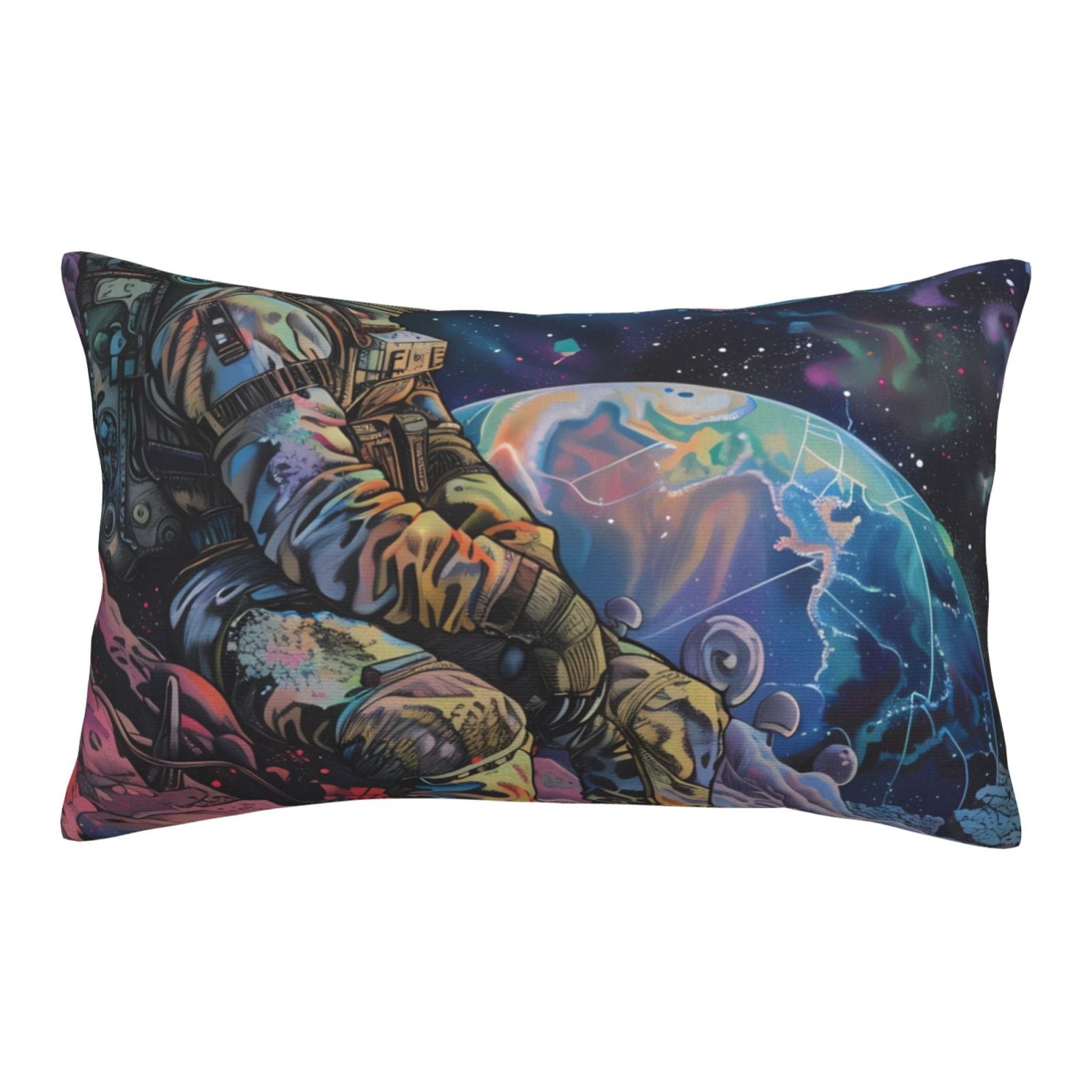 Derioi Rainbow Astronaut Space Landscape for Double-sided Pillow Cover ...