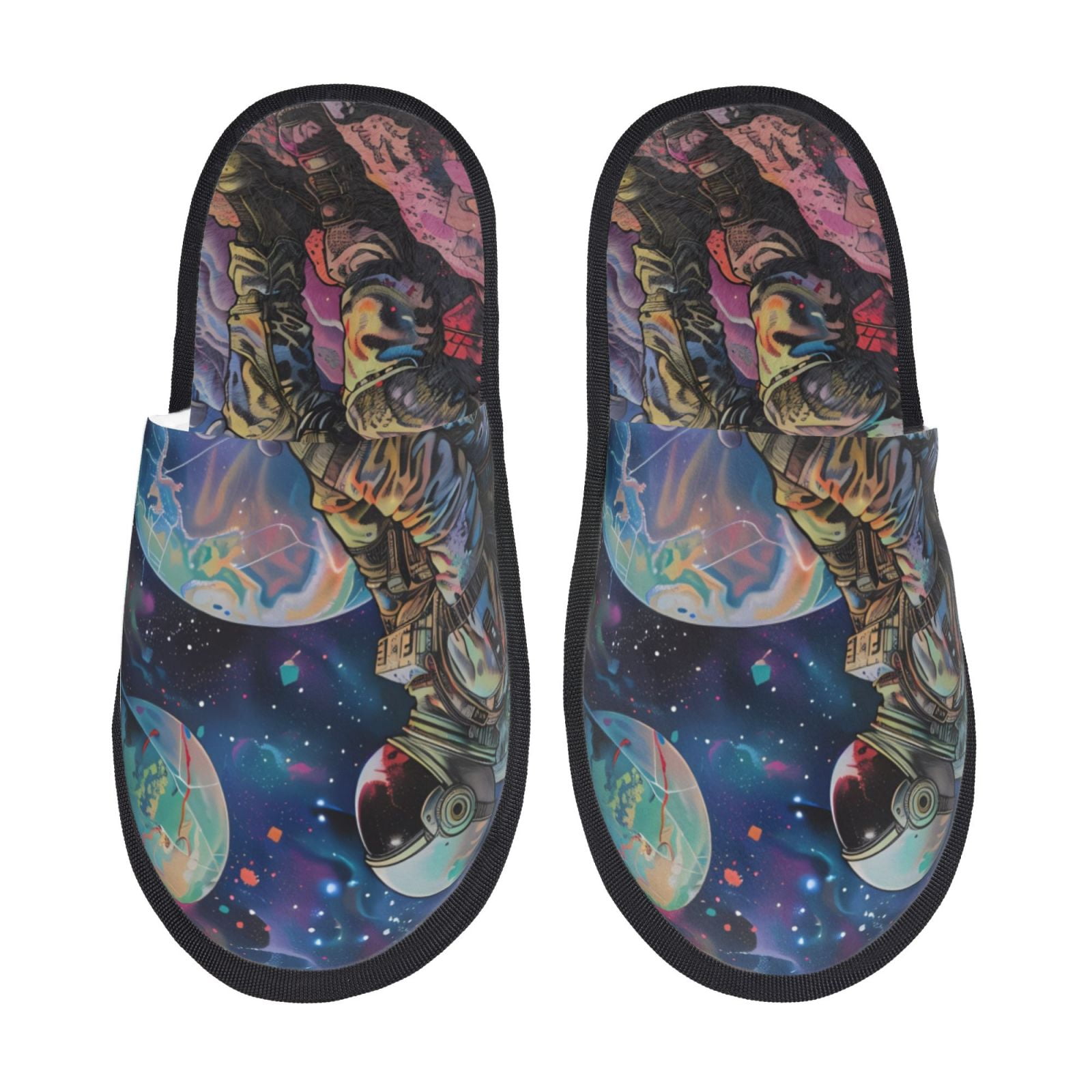 Derioi Rainbow Astronaut Space Landscape for Slippers Indoor Outdoor ...