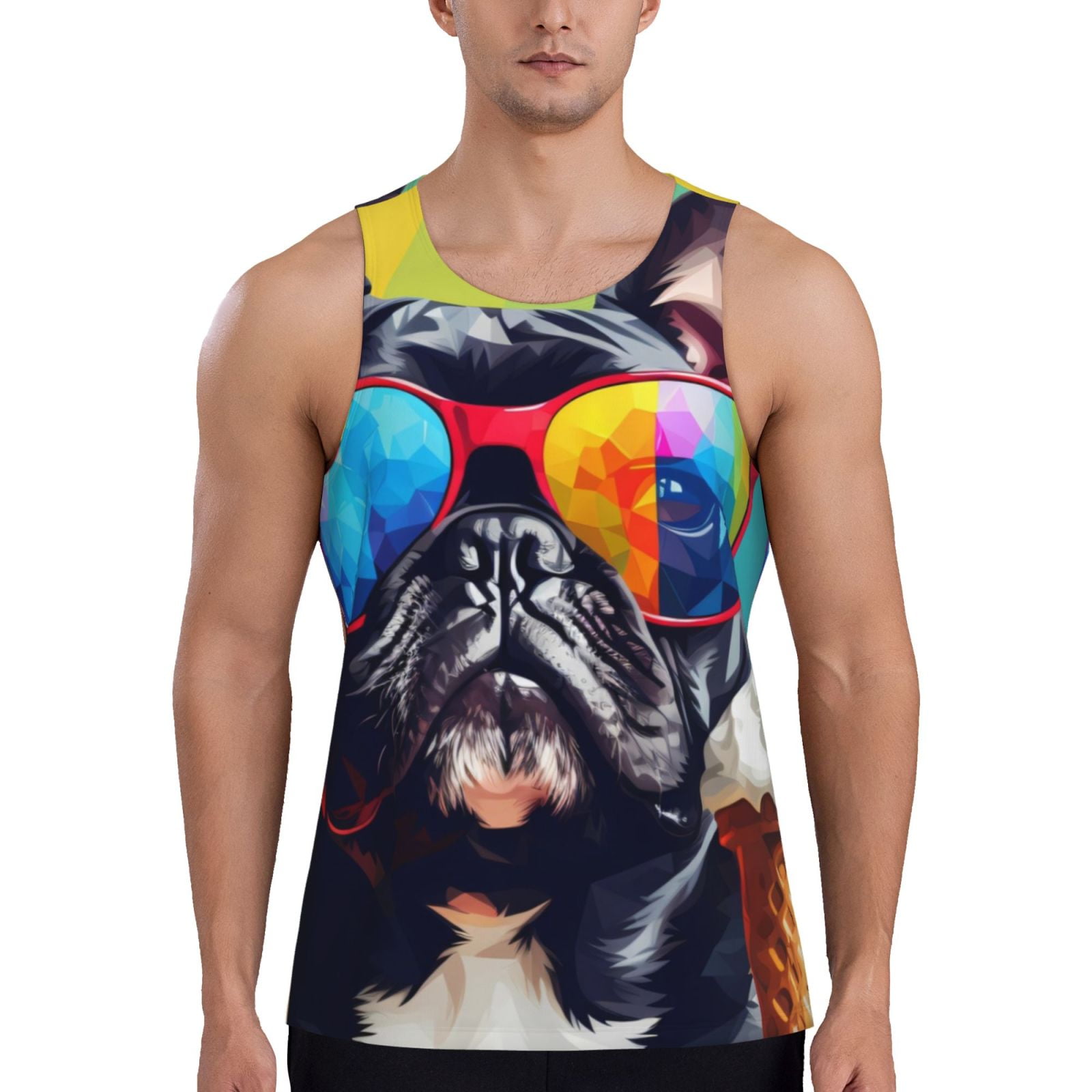 Derioi Rainbow Bulldog Sunglasses for Men's Workout Tank Top Muscle Gym ...