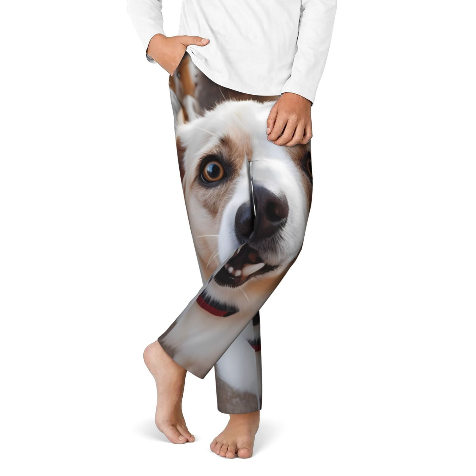 Derioi Realistic Cute Puppy for Pajama Pants Men Elastic Waistband ...