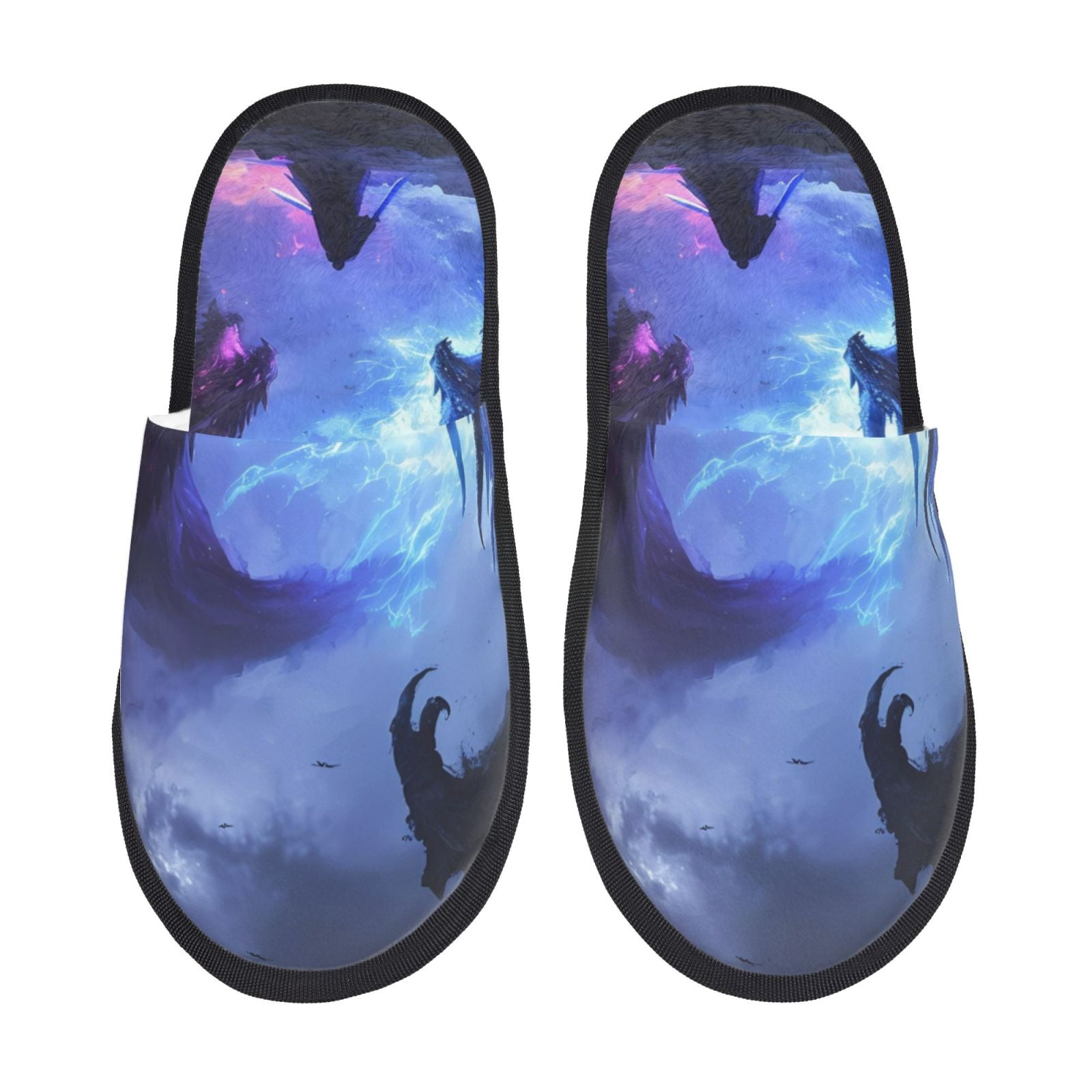 Derioi Red And Blue Fire Dragon for Slippers Indoor Outdoor Anti-Skid ...