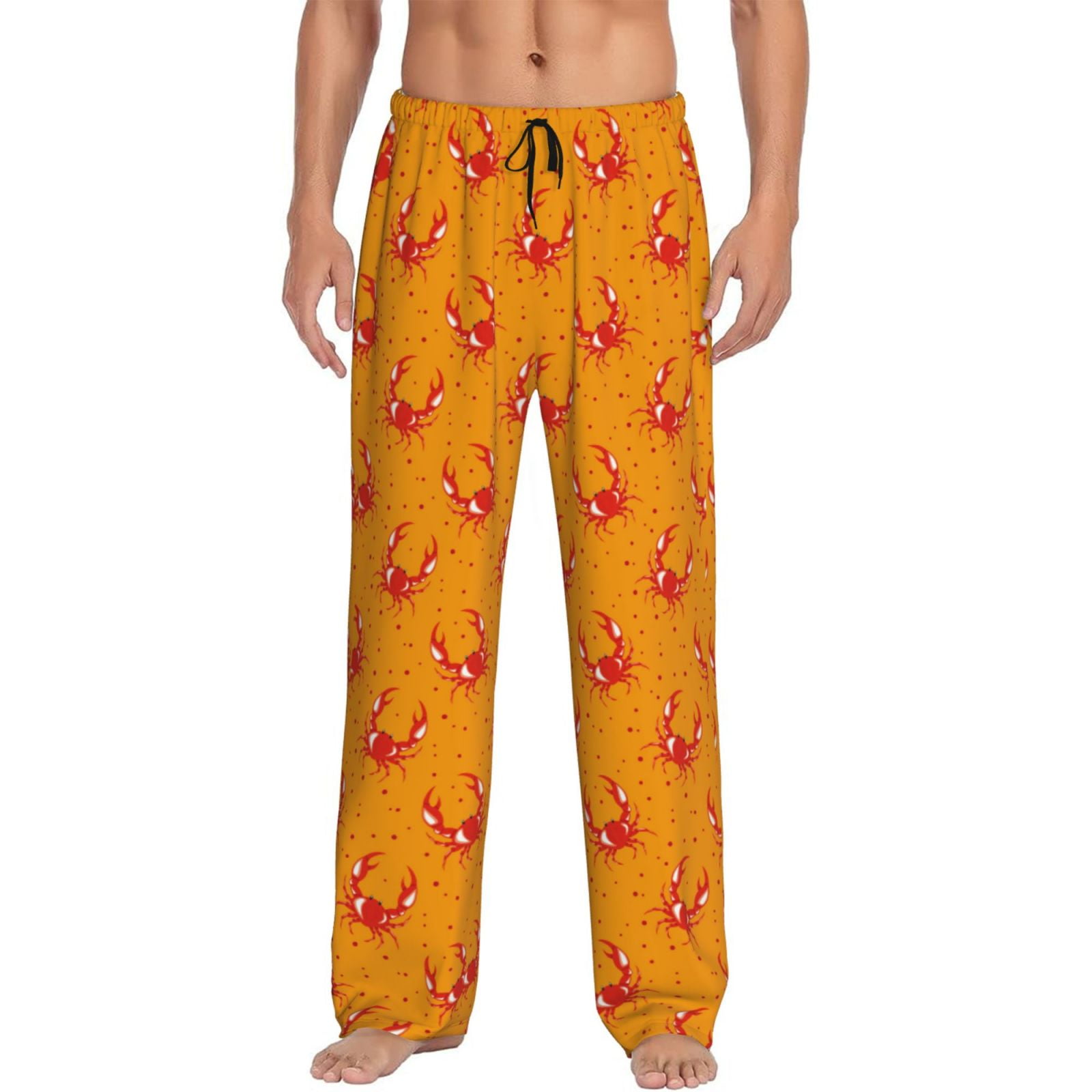 Derioi Red Crab for Men's Pajama Pants with Pockets and Drawstring ...