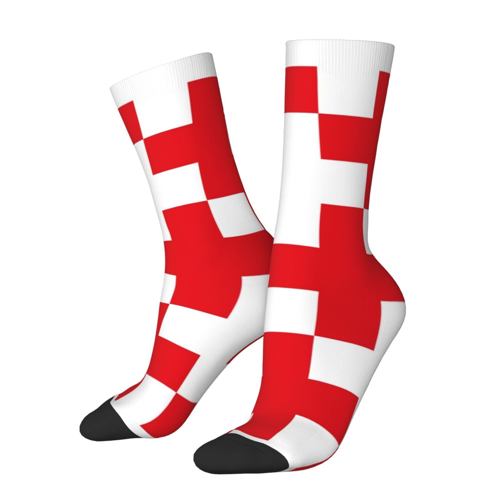 Derioi Red Cross 1 Printed Middle Tube Socks for Adults for Women Gifts ...