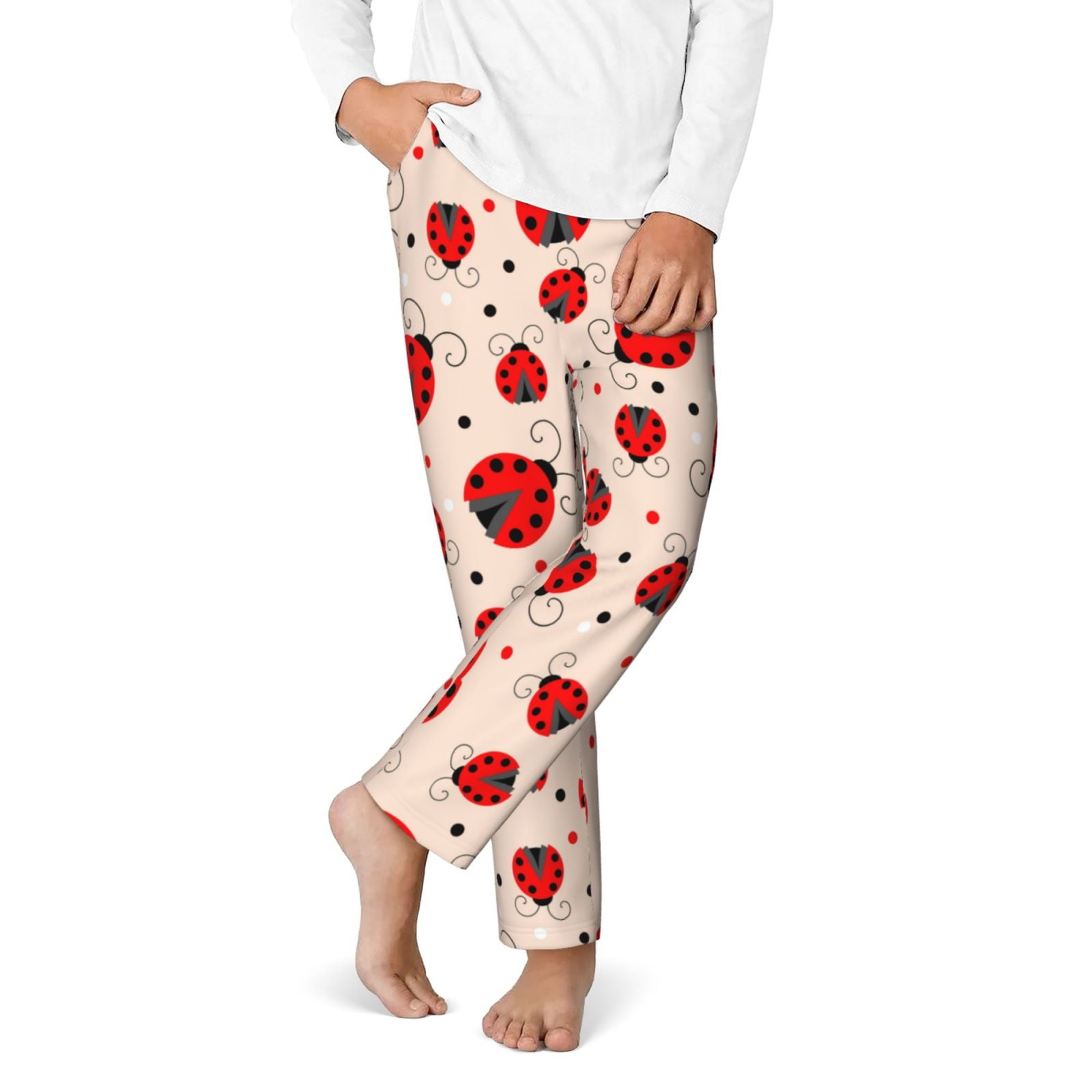 Derioi Red Ladybug for Pajama Pants Men Elastic Waistband Sleep Pajama ...