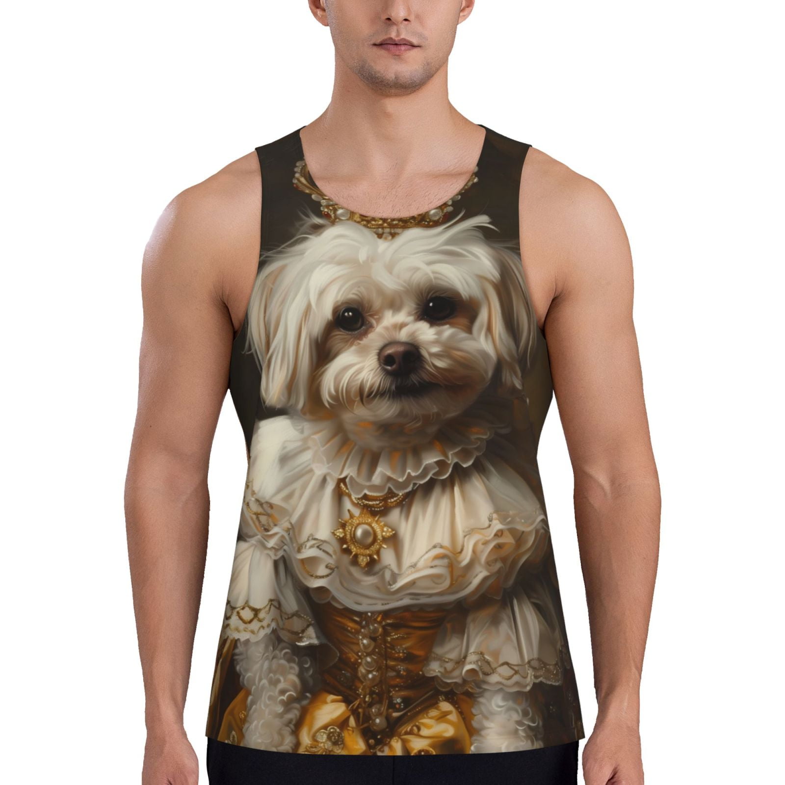 Derioi Regal Dog In Royal Attire for Men's Workout Tank Top Muscle Gym ...