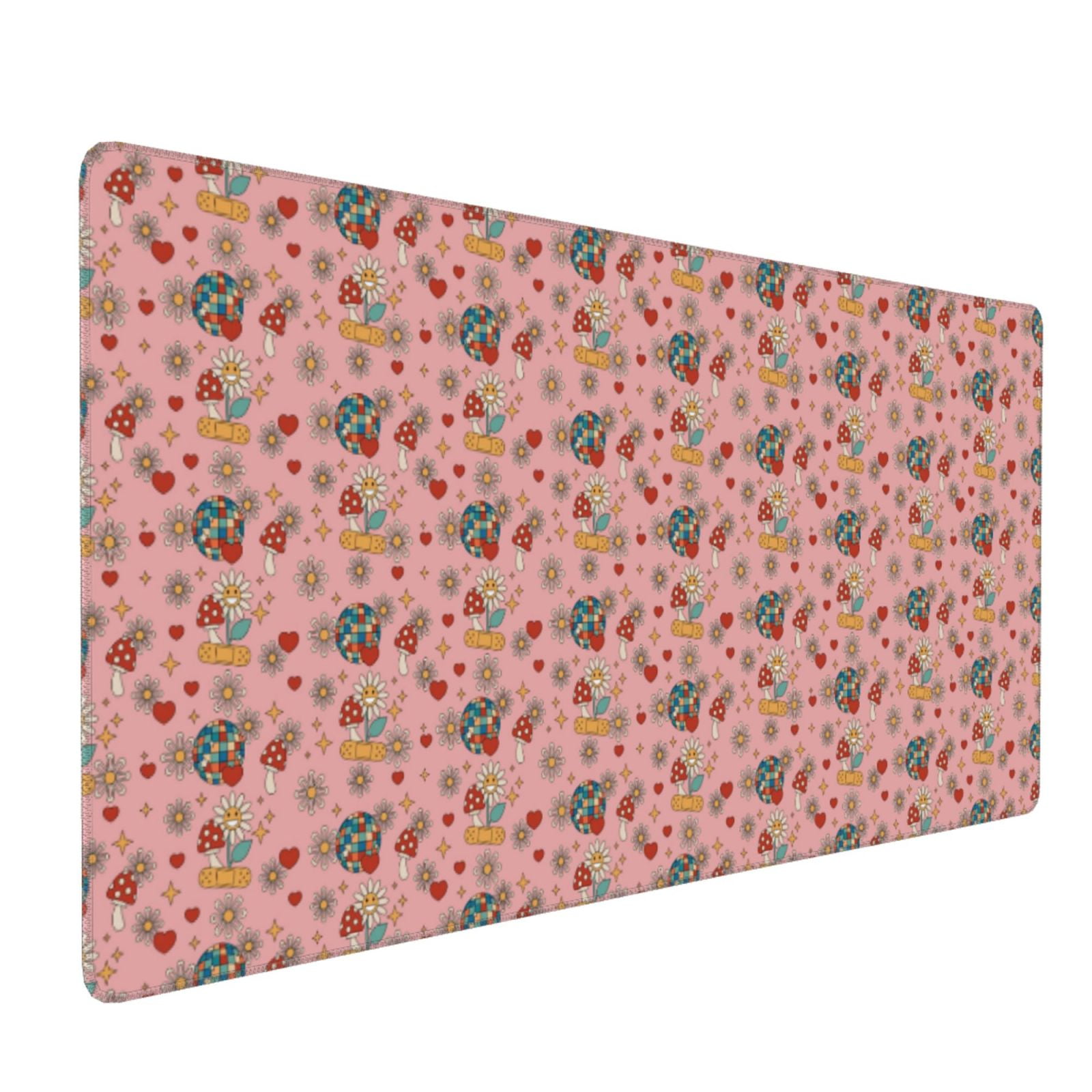 Derioi Retro 70s 60s Hippie Flower for Large Non-Slip Gaming Mouse Pad ...