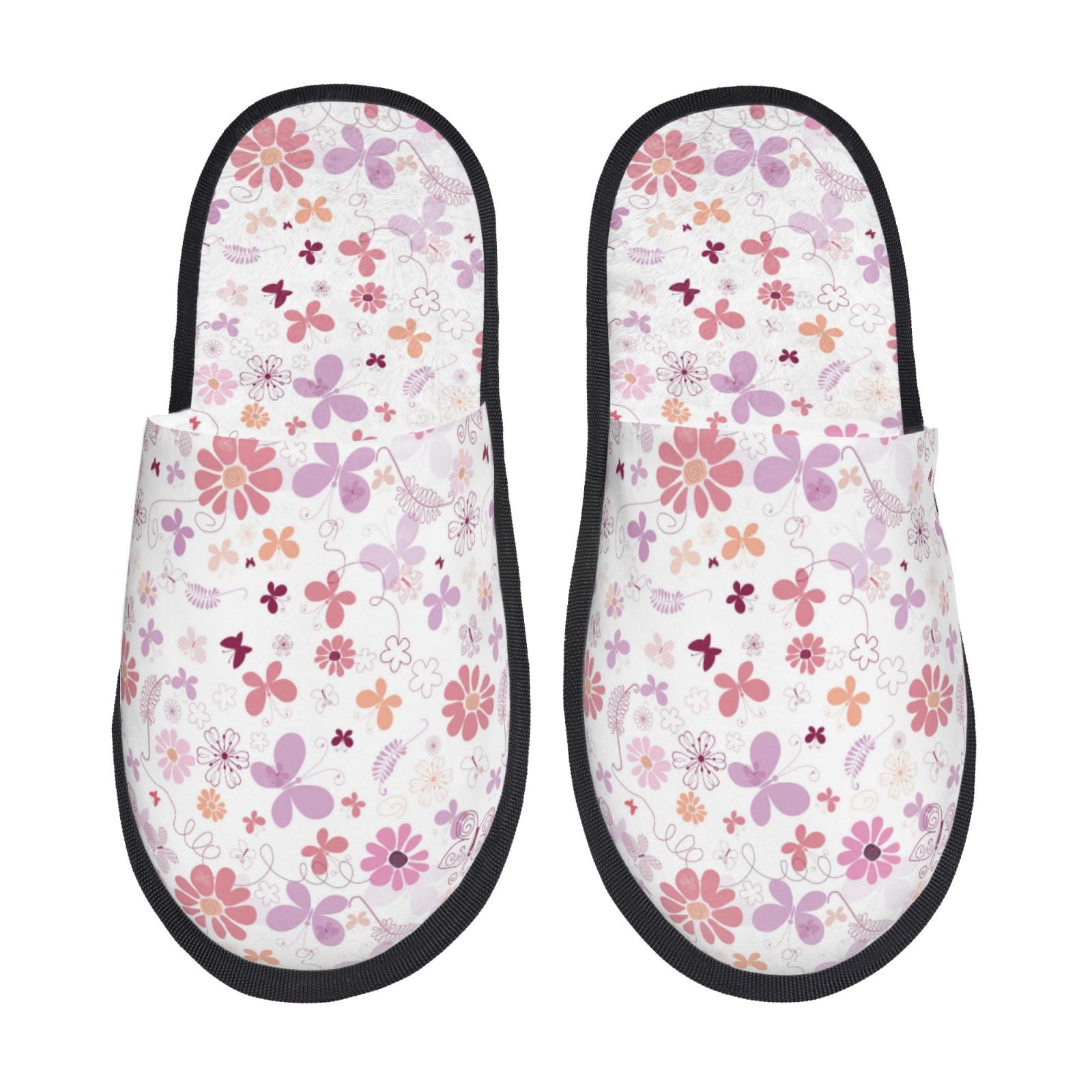Derioi Retro Floral for Slippers Indoor Outdoor Anti-Skid Warm Cozy ...