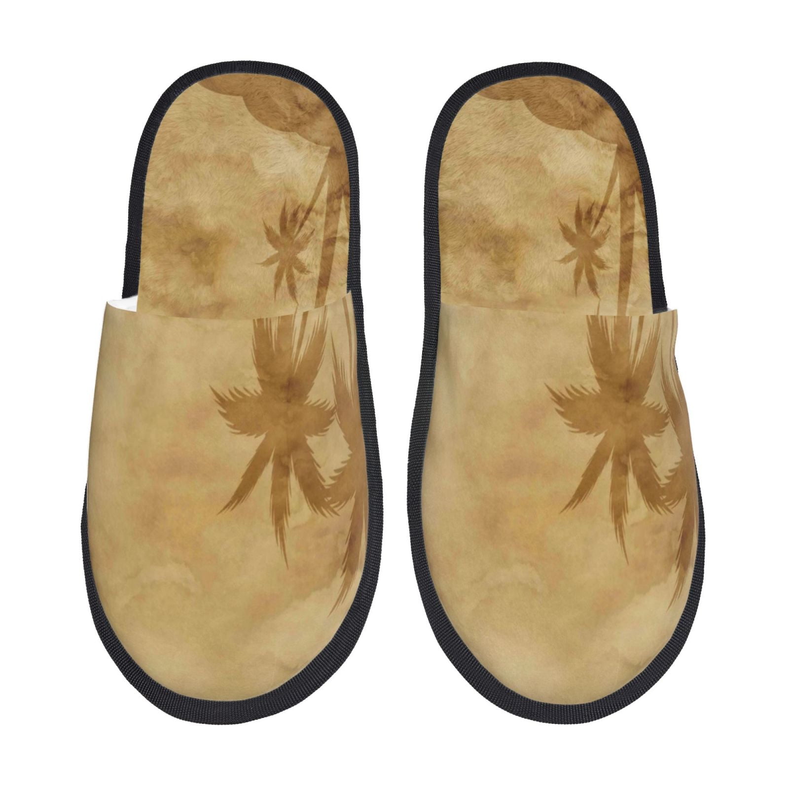 Derioi Retro Palm Tree for Slippers Indoor Outdoor Anti-Skid Warm Cozy ...
