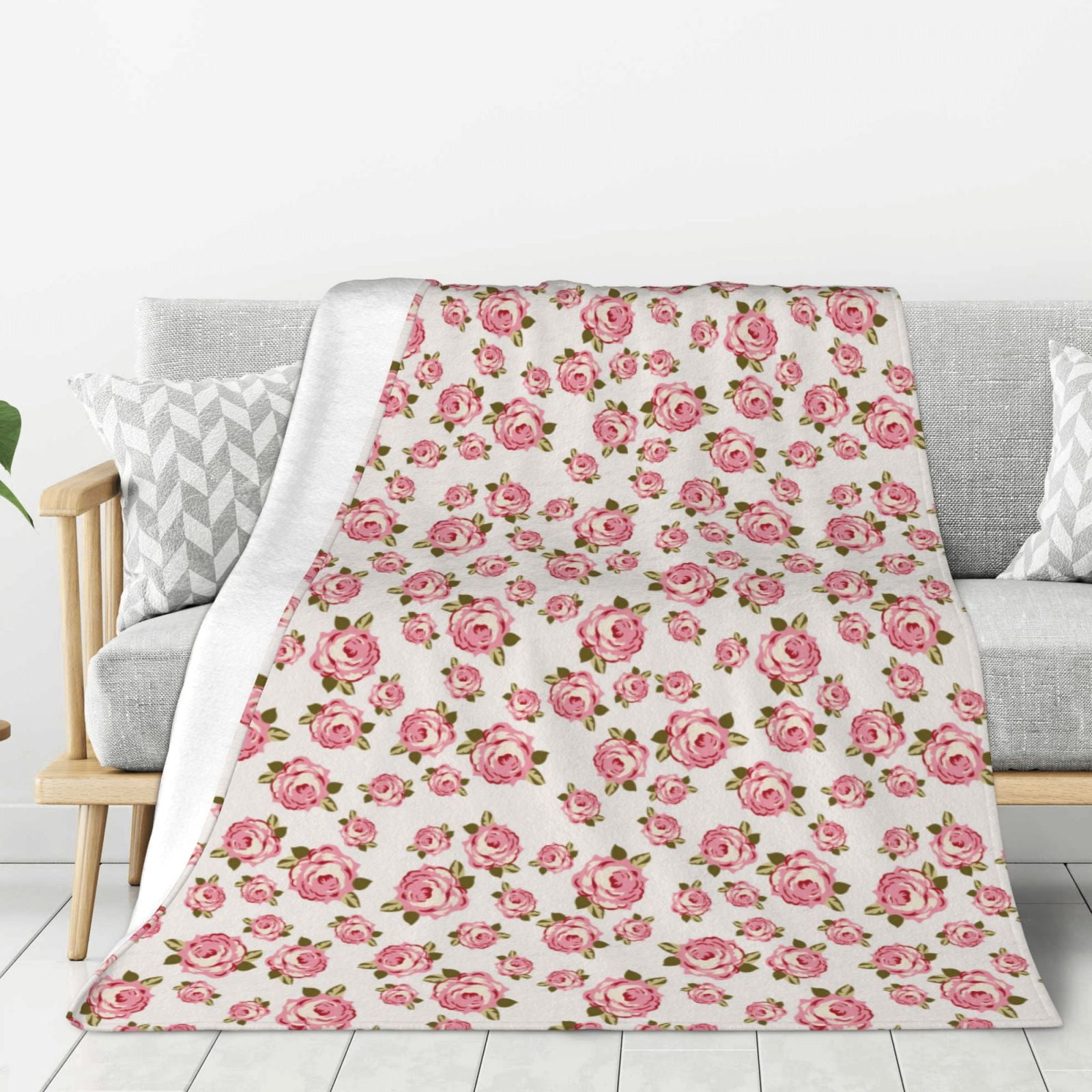 Derioi Rose Flowers for Fleece Throw Blanket ,for Couch Sofa Warm Cozy ...