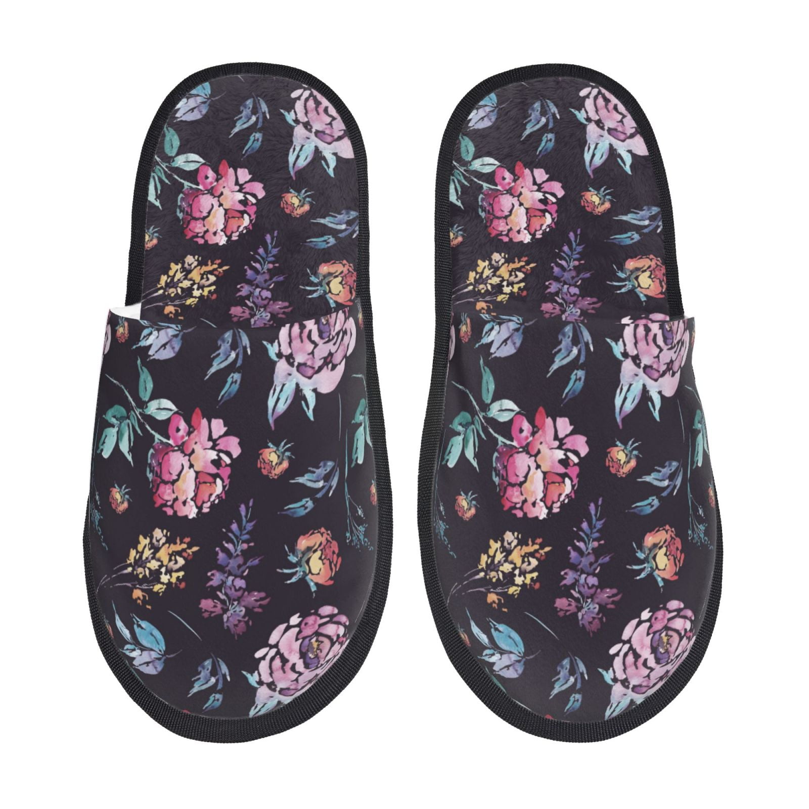 Derioi Roses Flowers for Slippers Indoor Outdoor Anti-Skid Warm Cozy ...