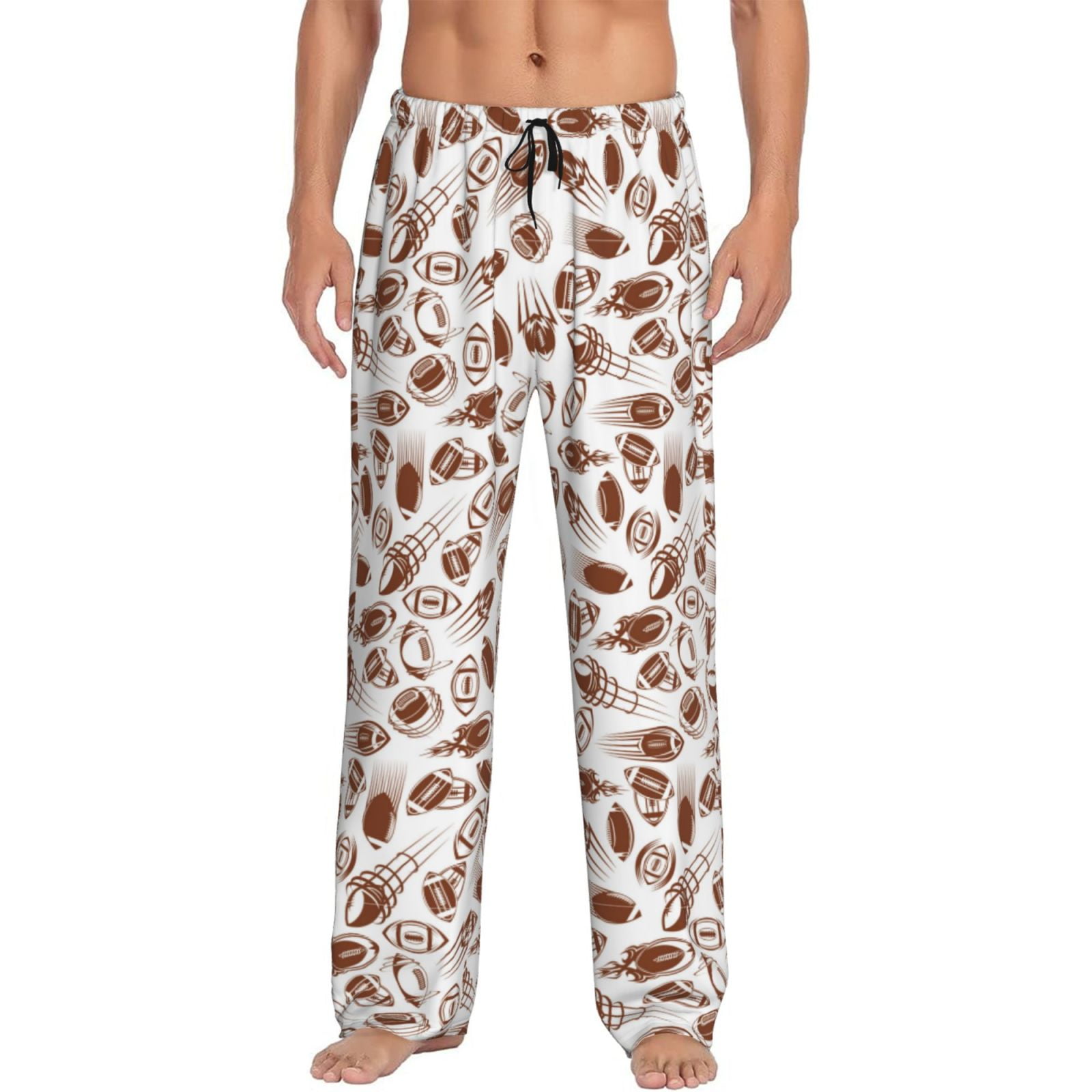 Derioi Rugby Style for Men's Pajama Pants with Pockets and Drawstring ...