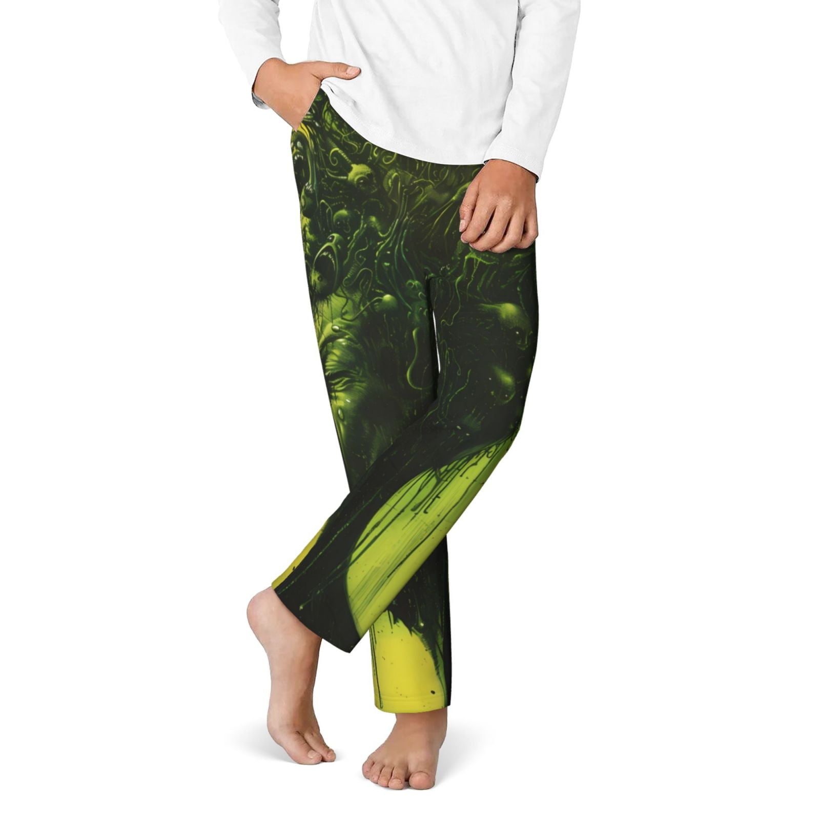 Derioi Screaming Horror Art for Pajama Pants Men Elastic Waistband ...