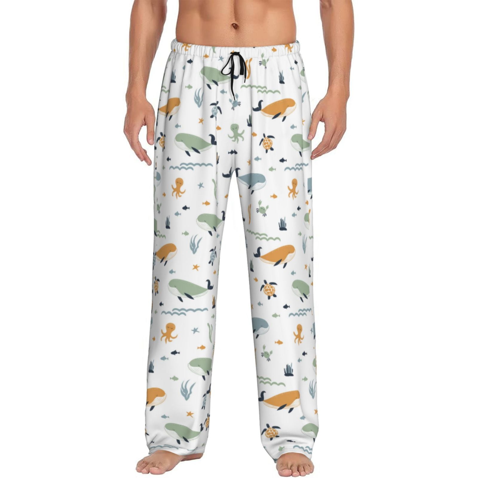 Derioi Sea Creatures for Men's Pajama Pants with Pockets and Drawstring ...