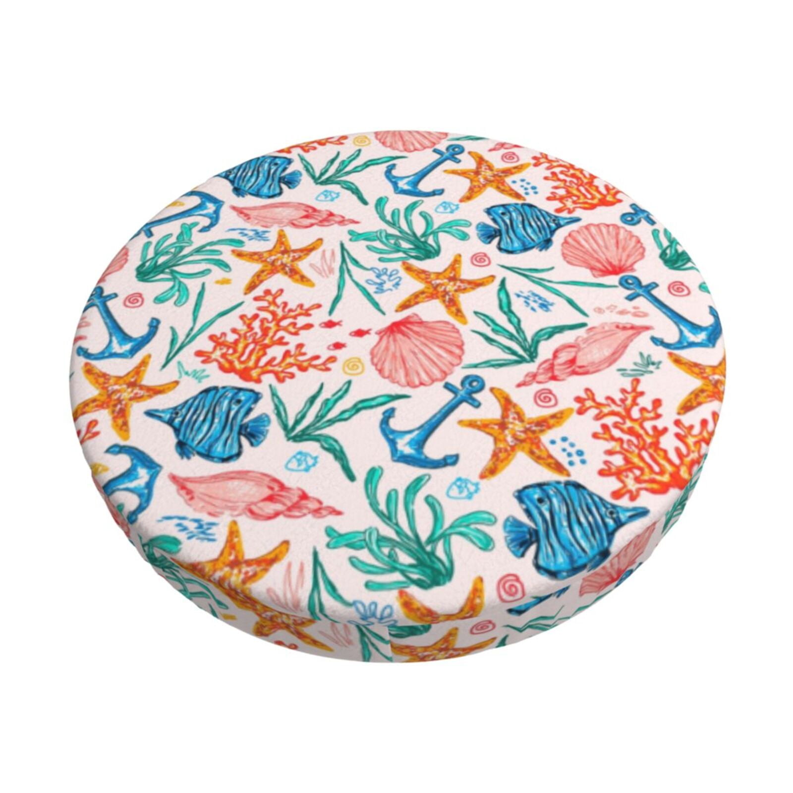 Derioi Sea Creatures for Round Bar Chair Cushion Cover Round Stool ...