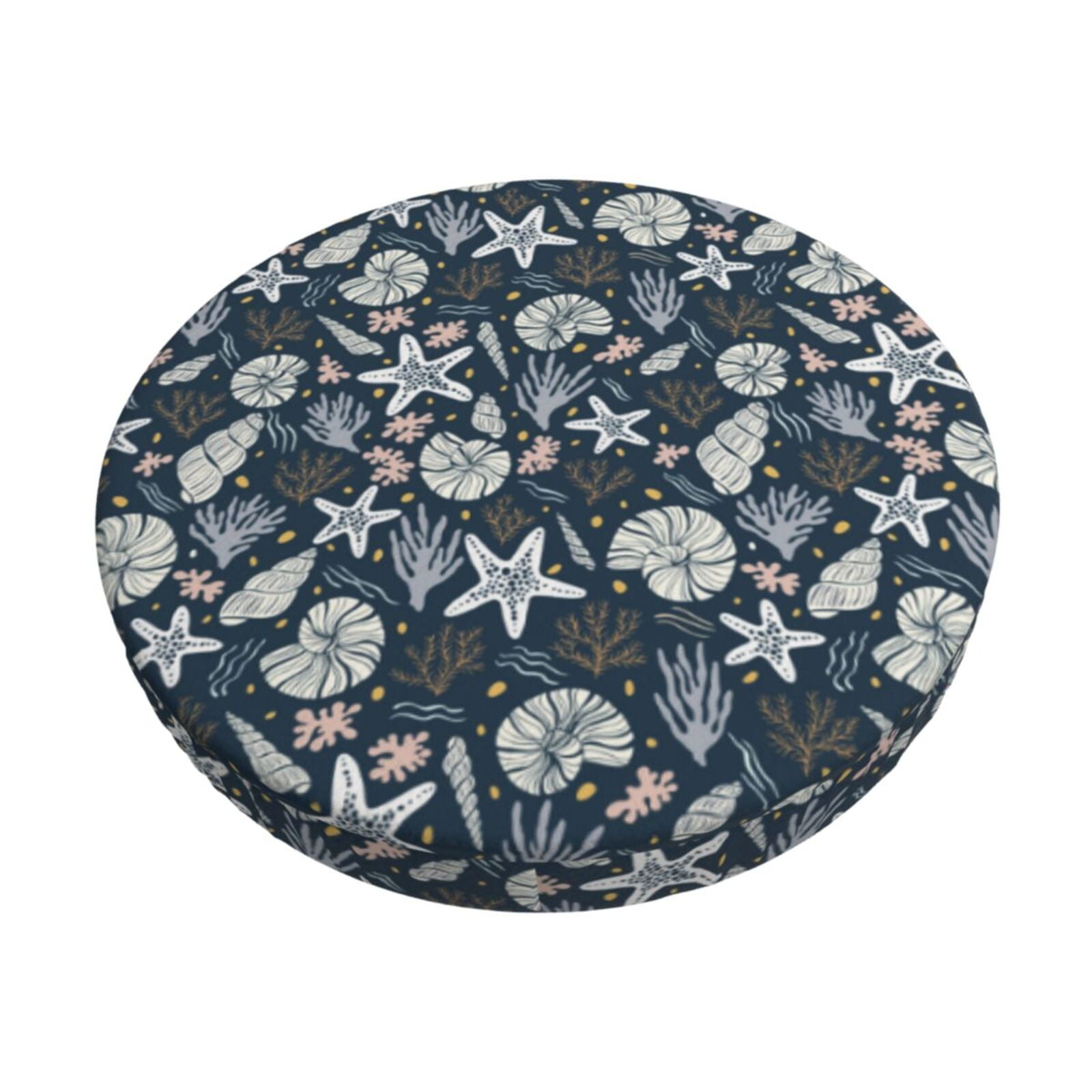 Derioi Sea Shells 1 for Round Bar Chair Cushion Cover Round Stool Cover ...
