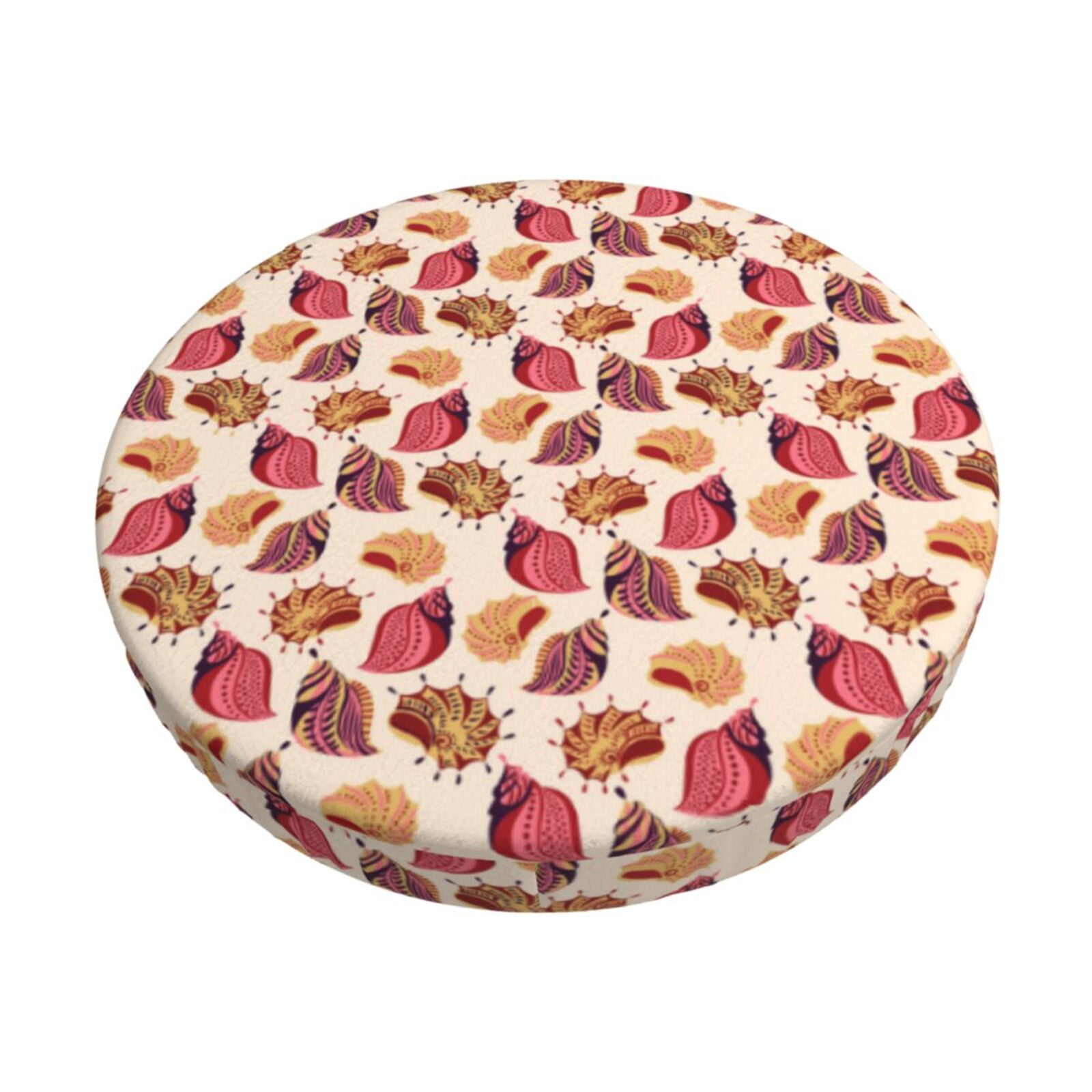 Derioi Sea Shells for Round Bar Chair Cushion Cover Round Stool Cover ...