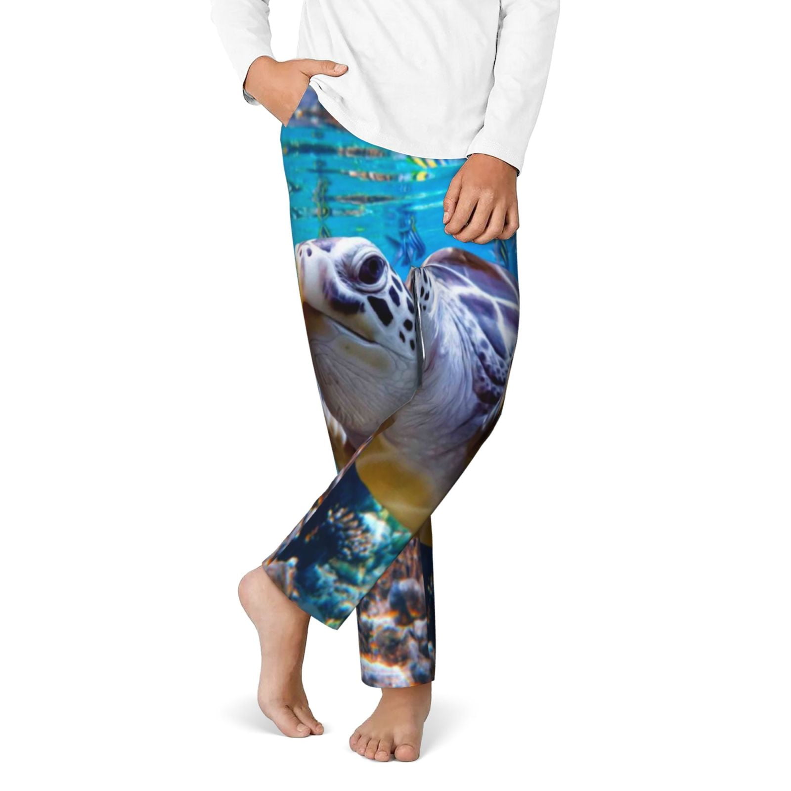 Derioi Sea Turtle Swims for Pajama Pants Men Elastic Waistband Sleep ...