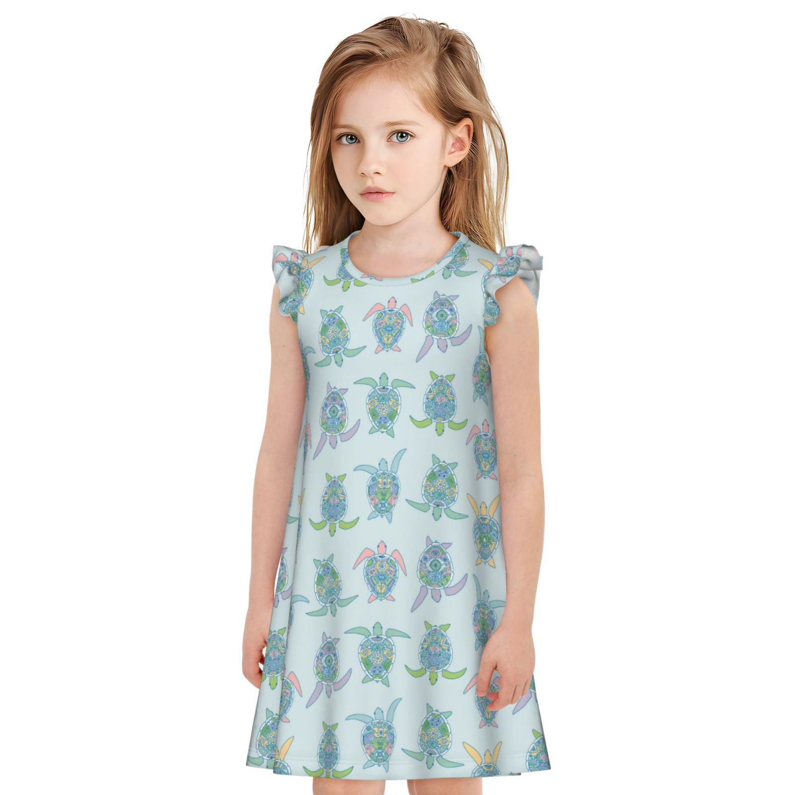 Derioi Sea Turtle for Girls Nightgowns Night Dress Sleepwear Pajamas ...