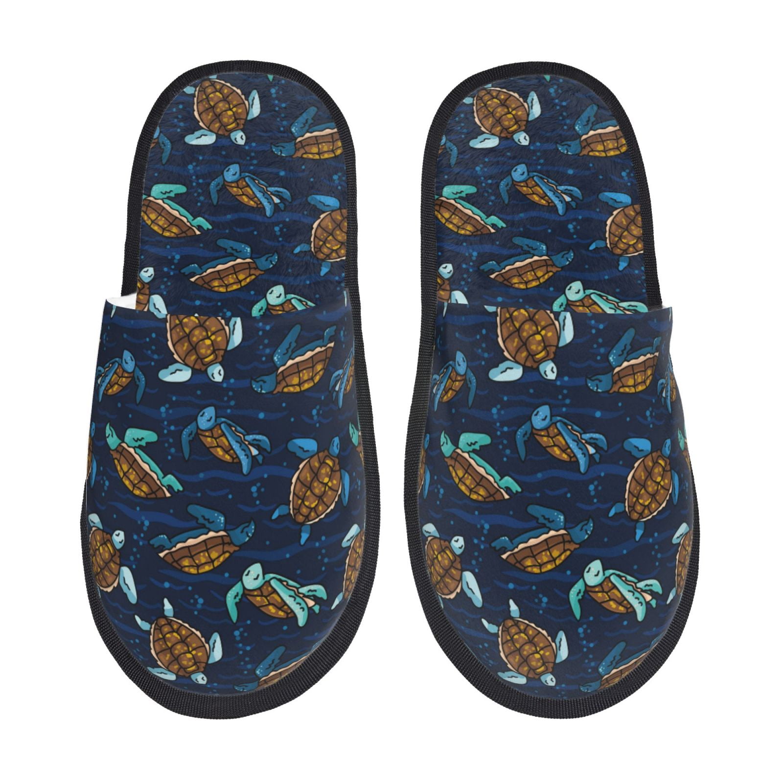 Derioi Sea Turtles Swimming for Slippers Indoor Outdoor Anti-Skid Warm ...