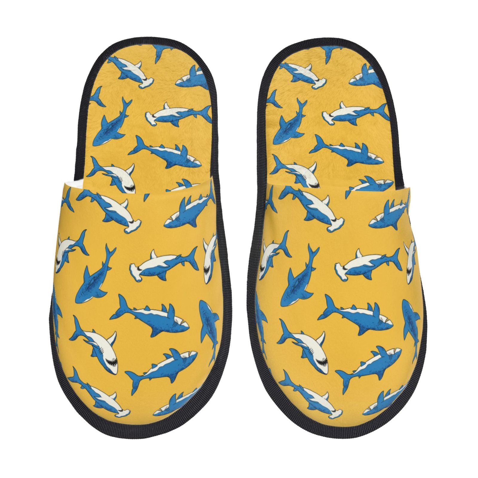 Derioi Shark Print for Slippers Indoor Outdoor Anti-Skid Warm Cozy ...