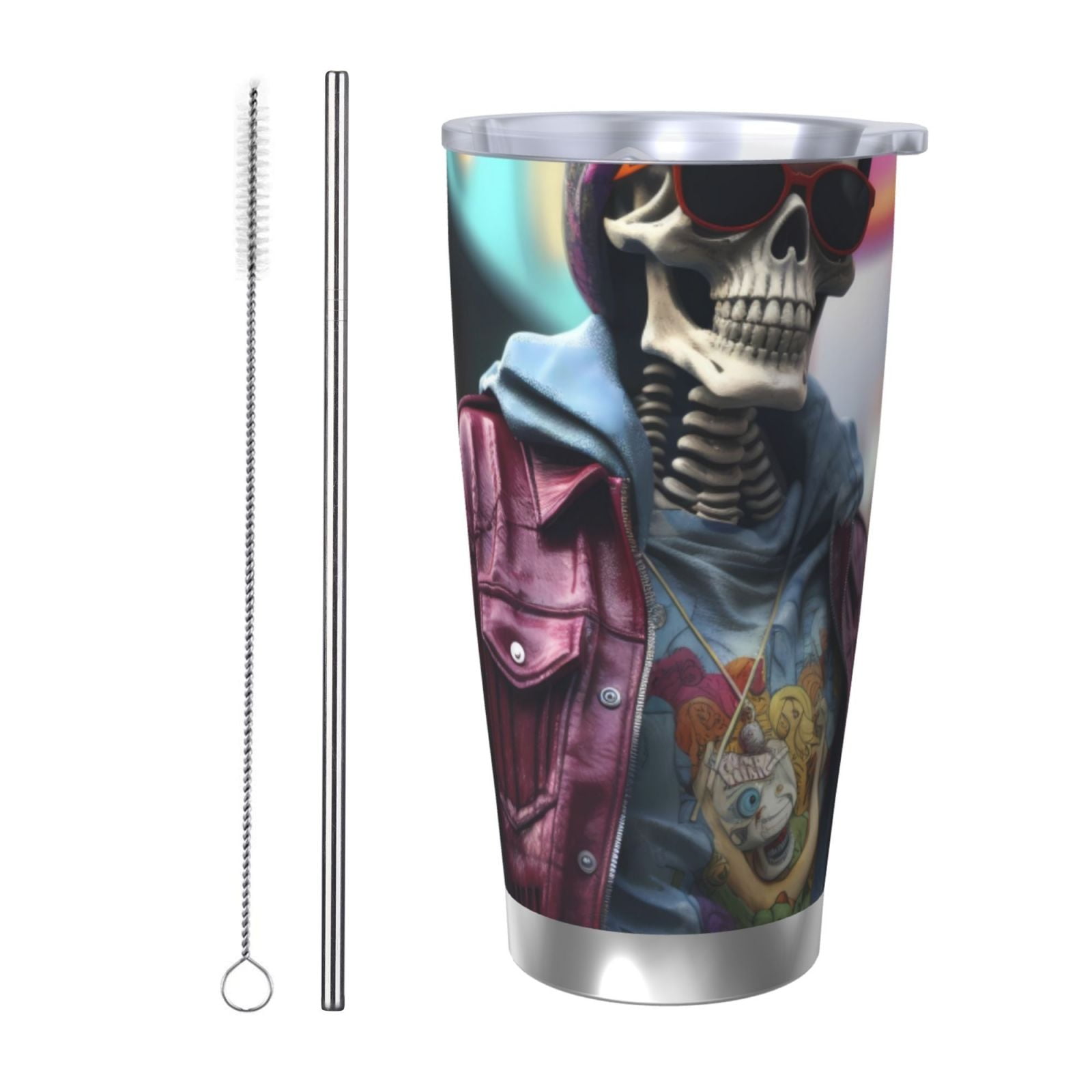 Derioi Skeleton Cool Street Fashion for 20oz Tumbler with Lid for Hot ...