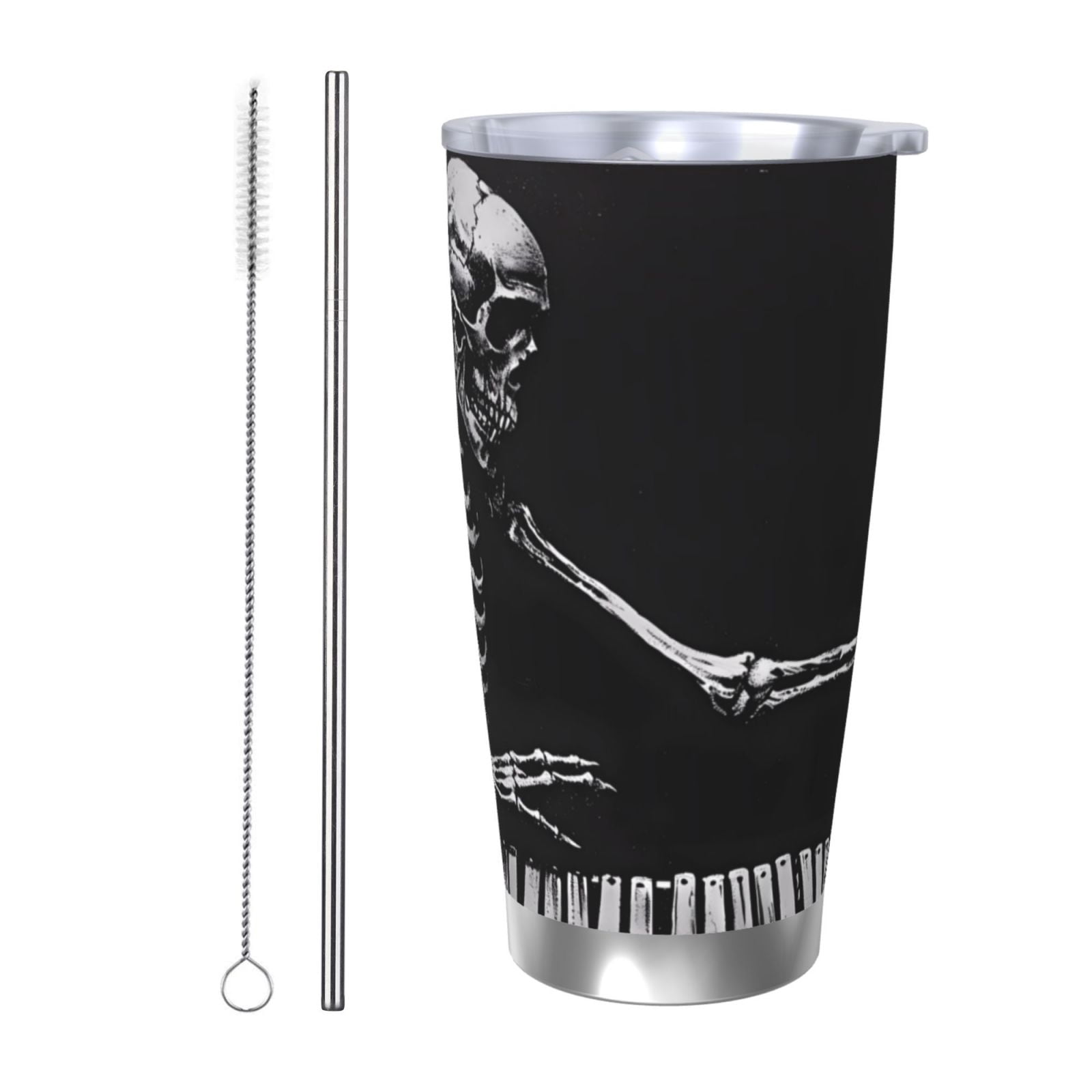 Derioi Skeleton Playing Xylophone for 20oz Tumbler with Lid for Hot and ...