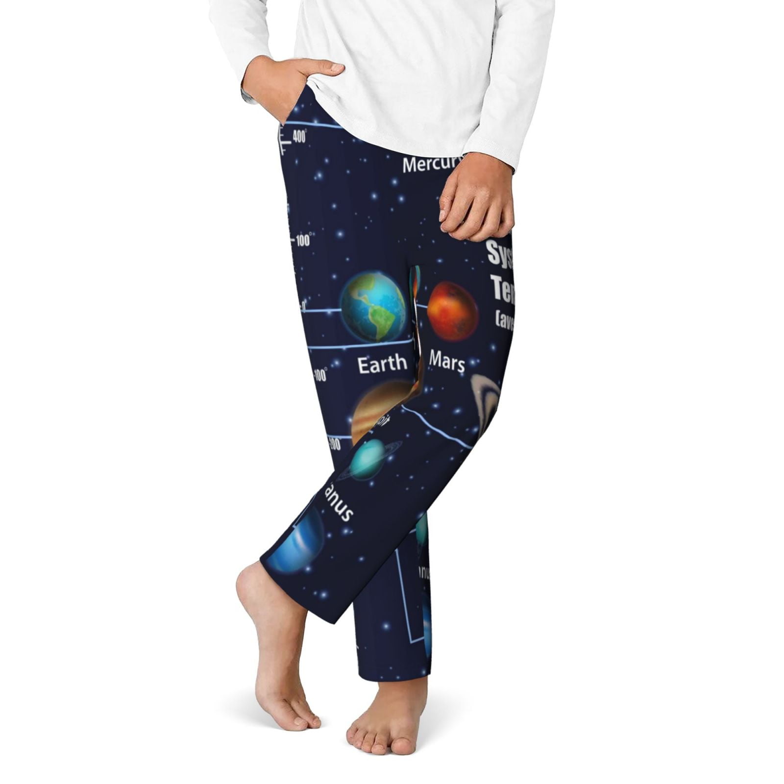 Derioi Solar System for Pajama Pants Men Elastic Waistband Sleep Pajama ...