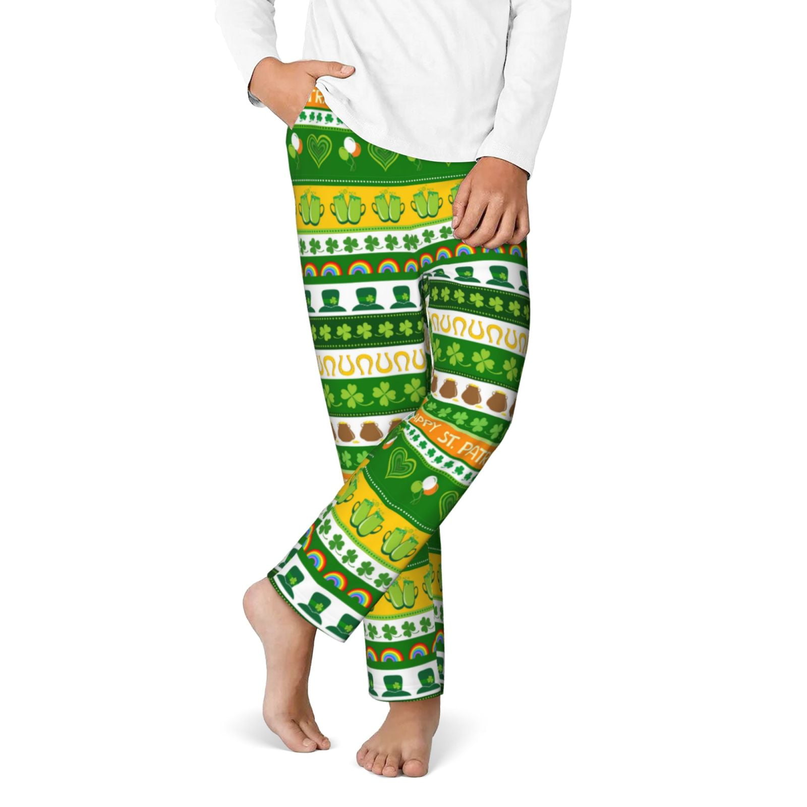 Derioi St. Patrick's day in green colors for Pajama Pants Men Elastic ...