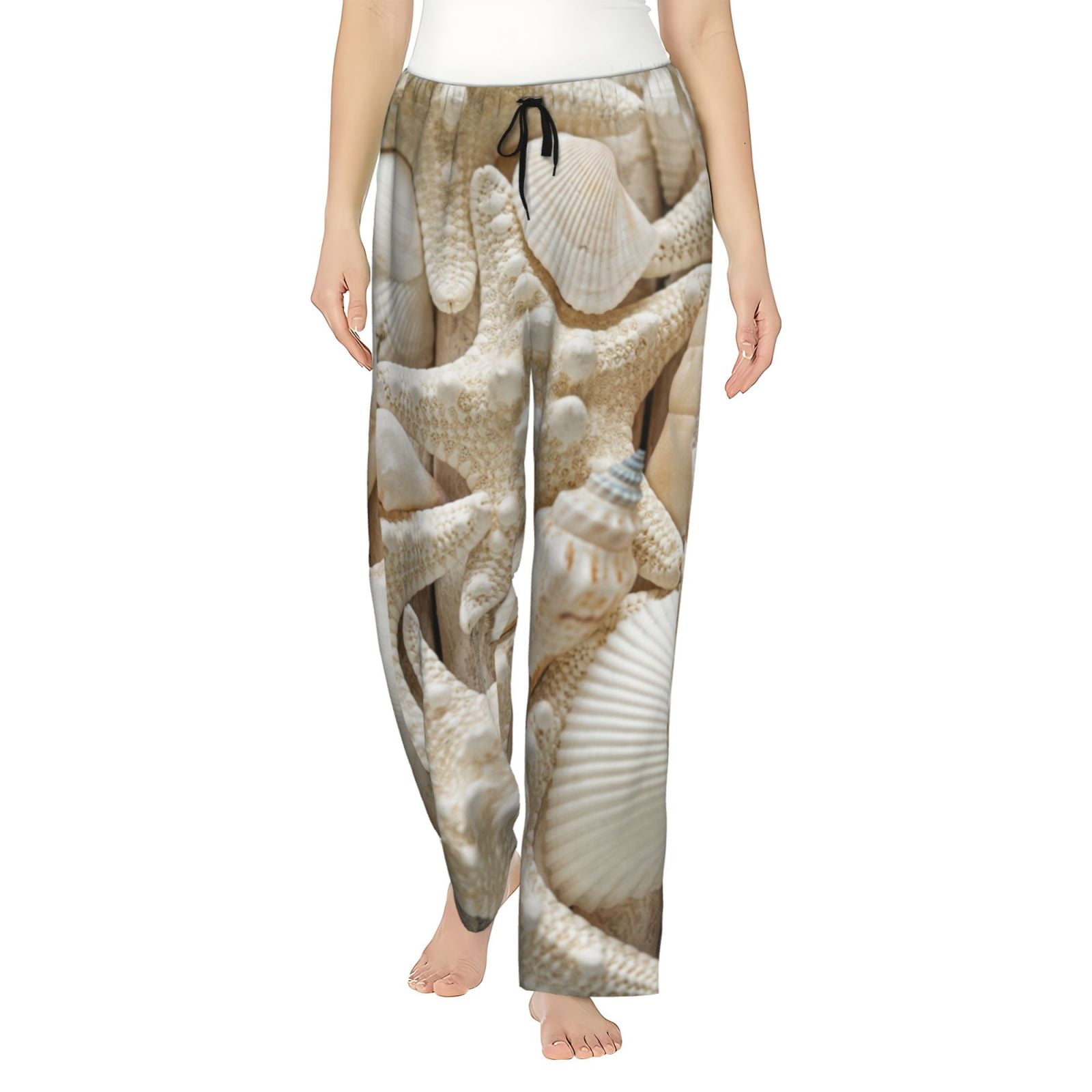 Derioi Starfish and Sea Shells for Women's Pajama Pants with Pockets ...
