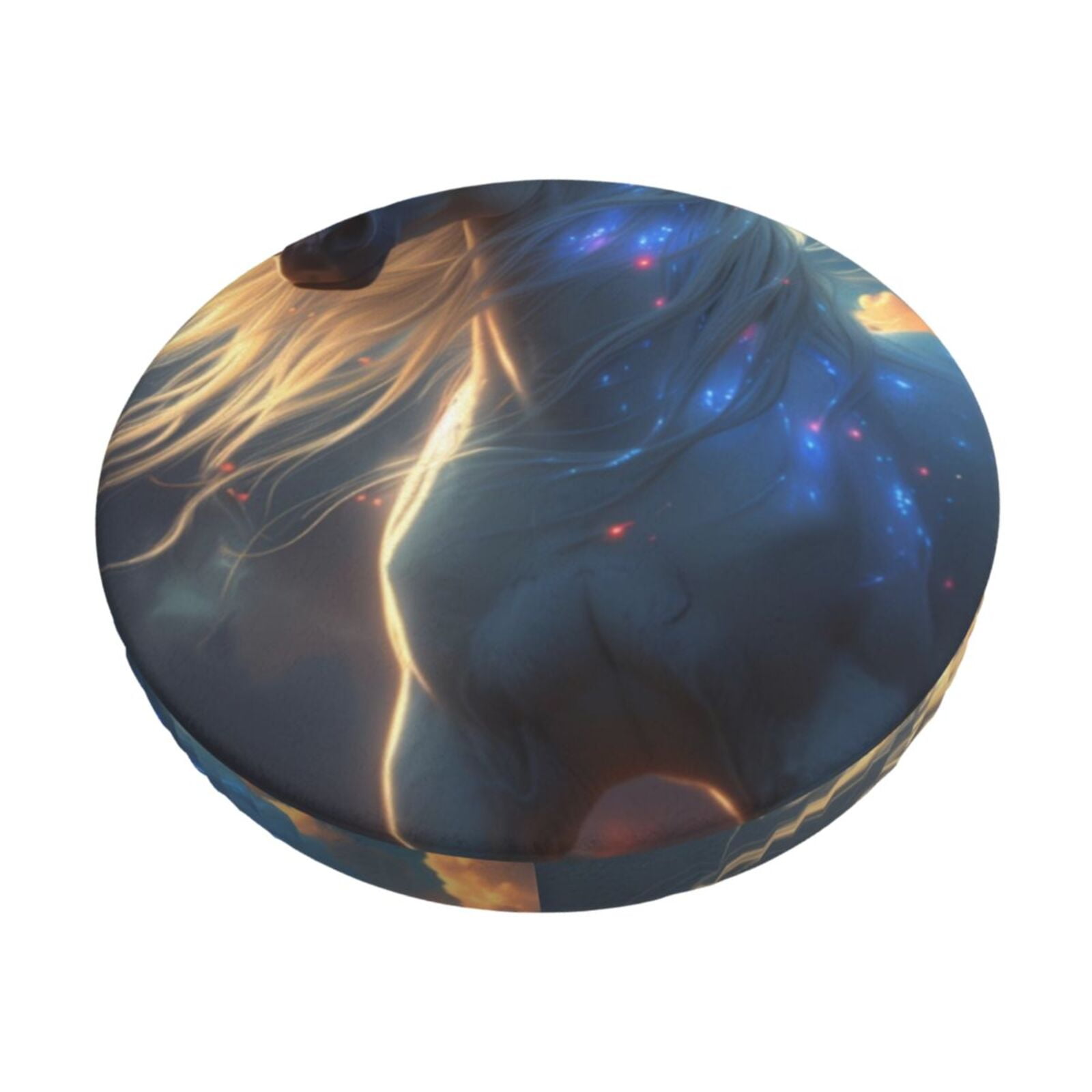 Derioi Starry Light White Horse for Round Bar Chair Cushion Cover Round ...