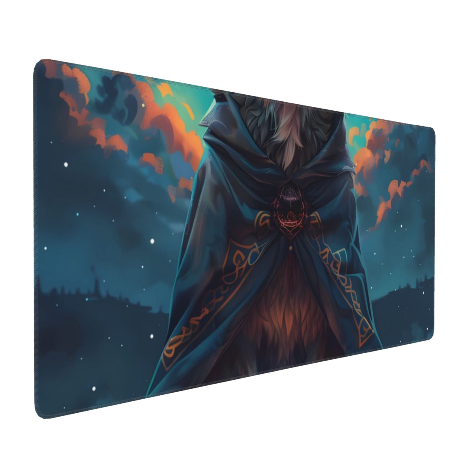 Derioi Starry Sky Moon Wolf Leader for Large Non-Slip Gaming Mouse Pad ...